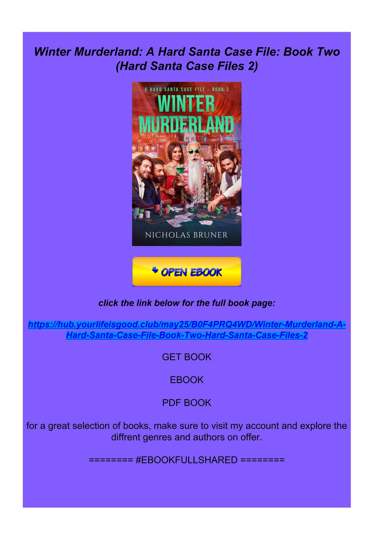 PDF Winter Murderland: A Hard Santa Case File: Book Two (Hard Santa Ca ...