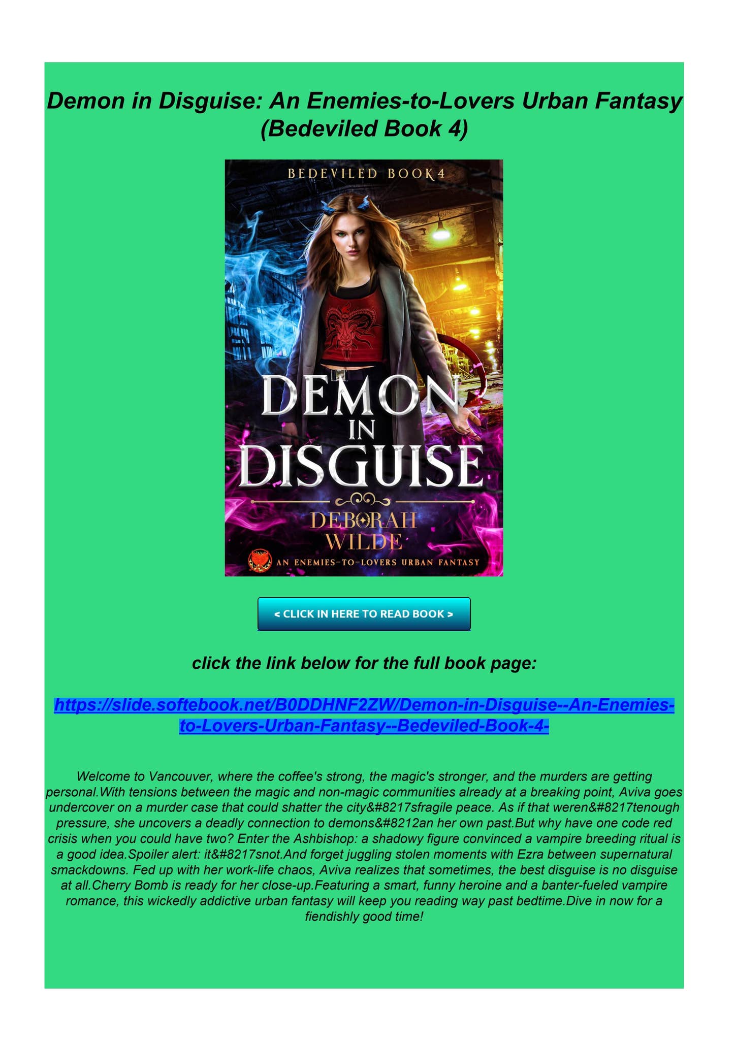 Get PDF Demon in Disguise: An Enemies-to-Lovers Urban Fantasy ...