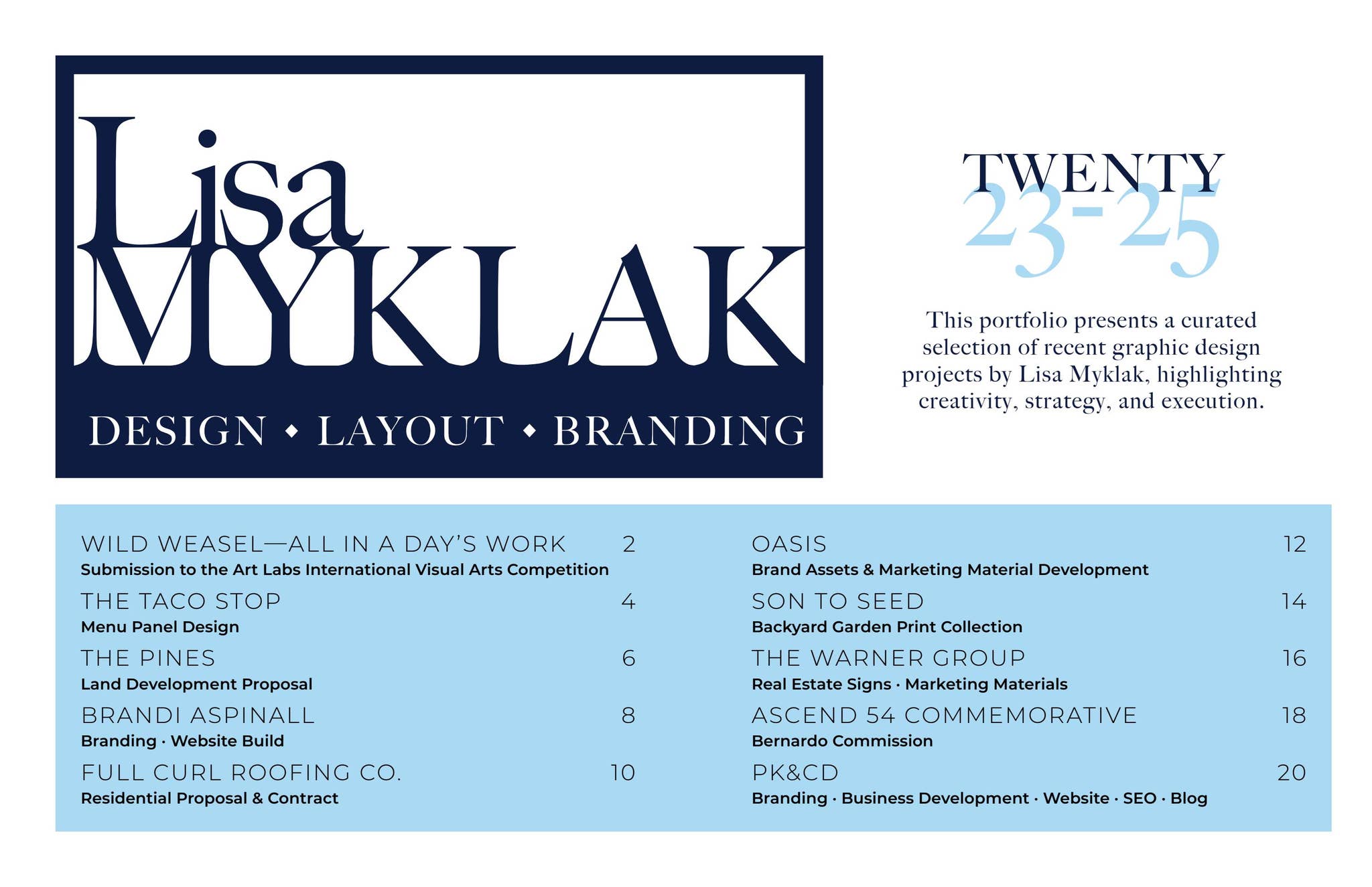 Lisa Myklak Portfolio (2023-2025) by Pump Creative - Issuu