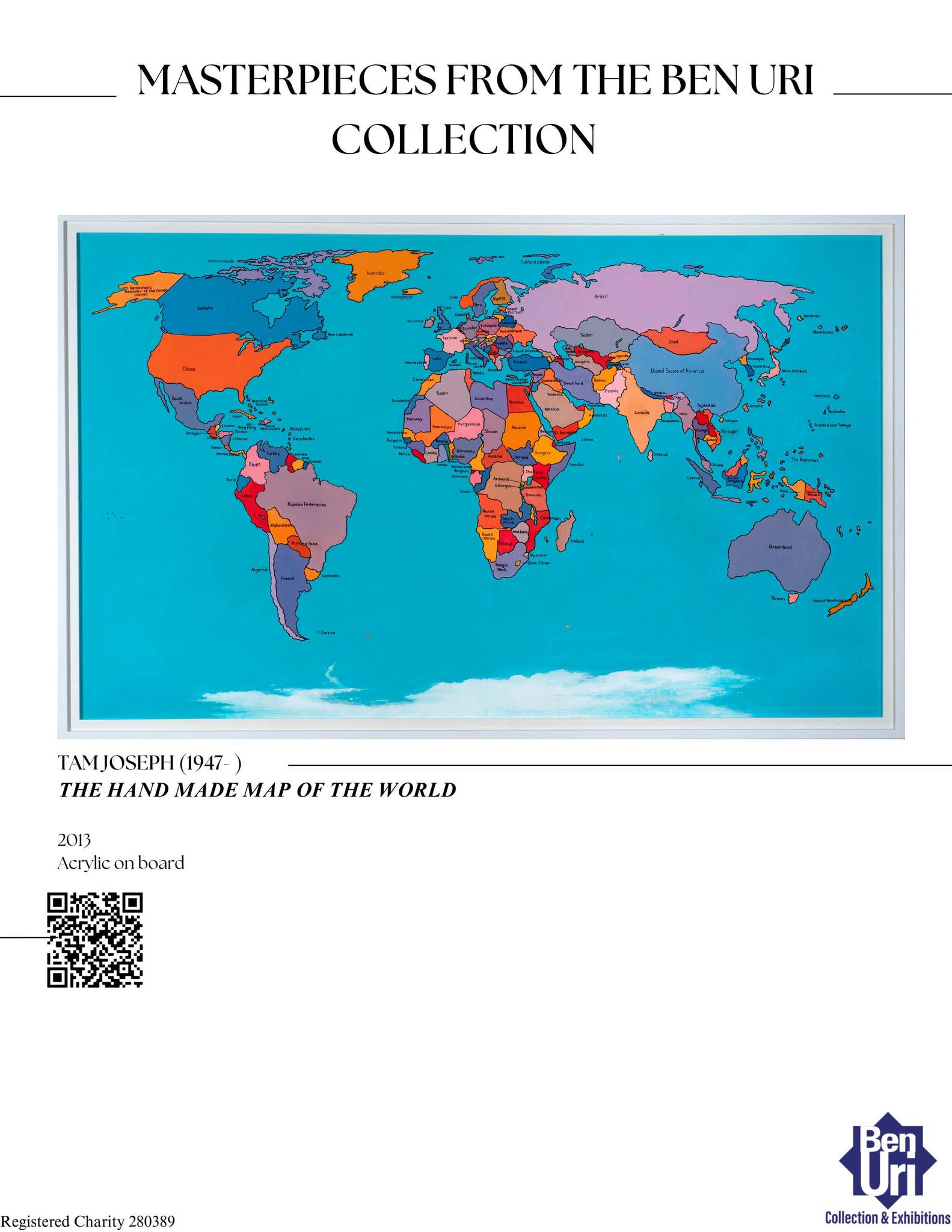 Masterpieces of the Ben Uri Collection - TAM JOSEPH (1947- ) THE HAND MADE MAP OF THE WORLD by ...