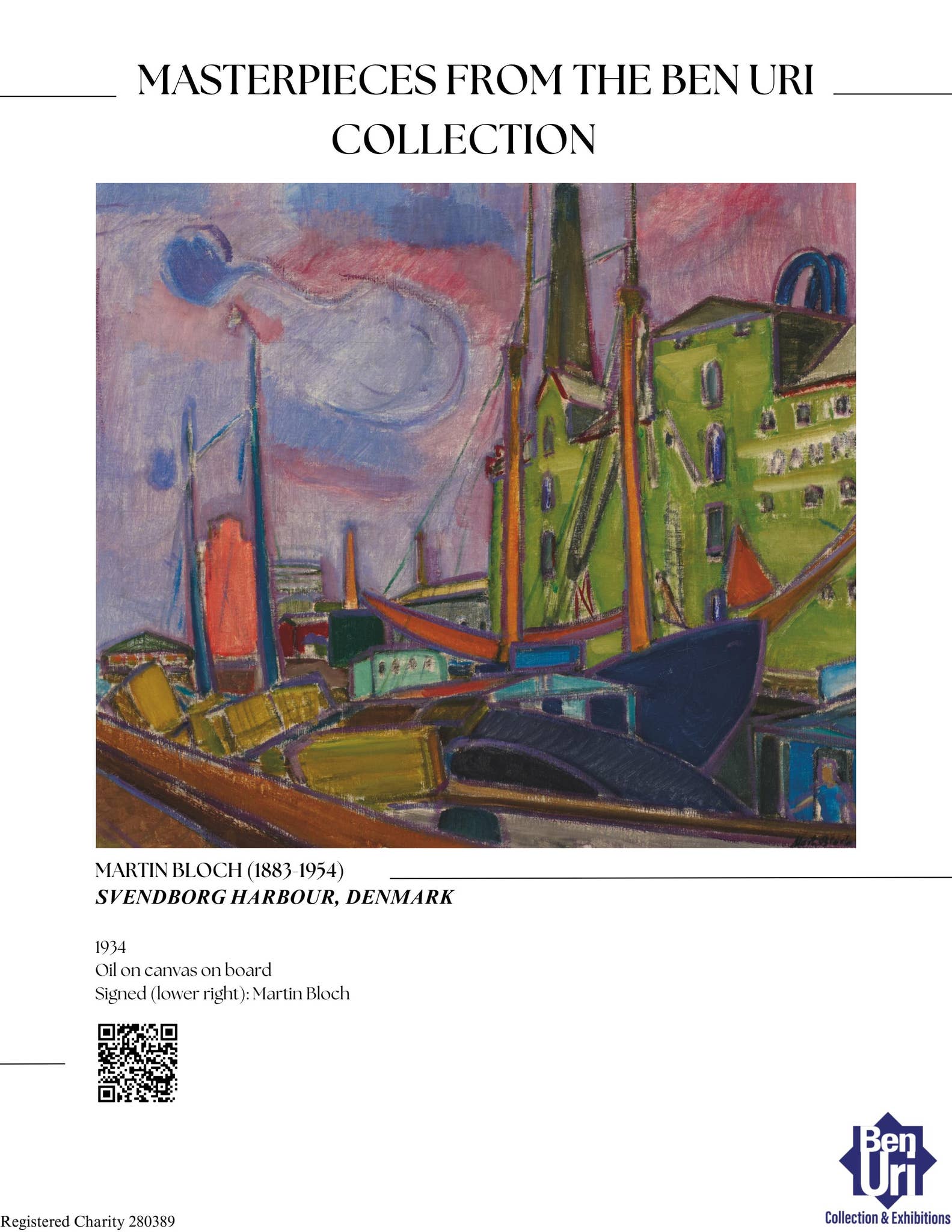 Masterpieces of the Ben Uri Collection - MARTIN BLOCH (1883-1954) SVENDBORG HARBOUR, DENMARK by ...