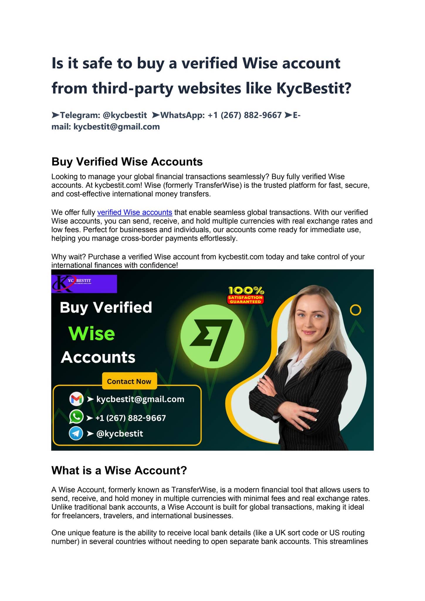 Is it safe to buy a verified Wise account from third-party websites ...