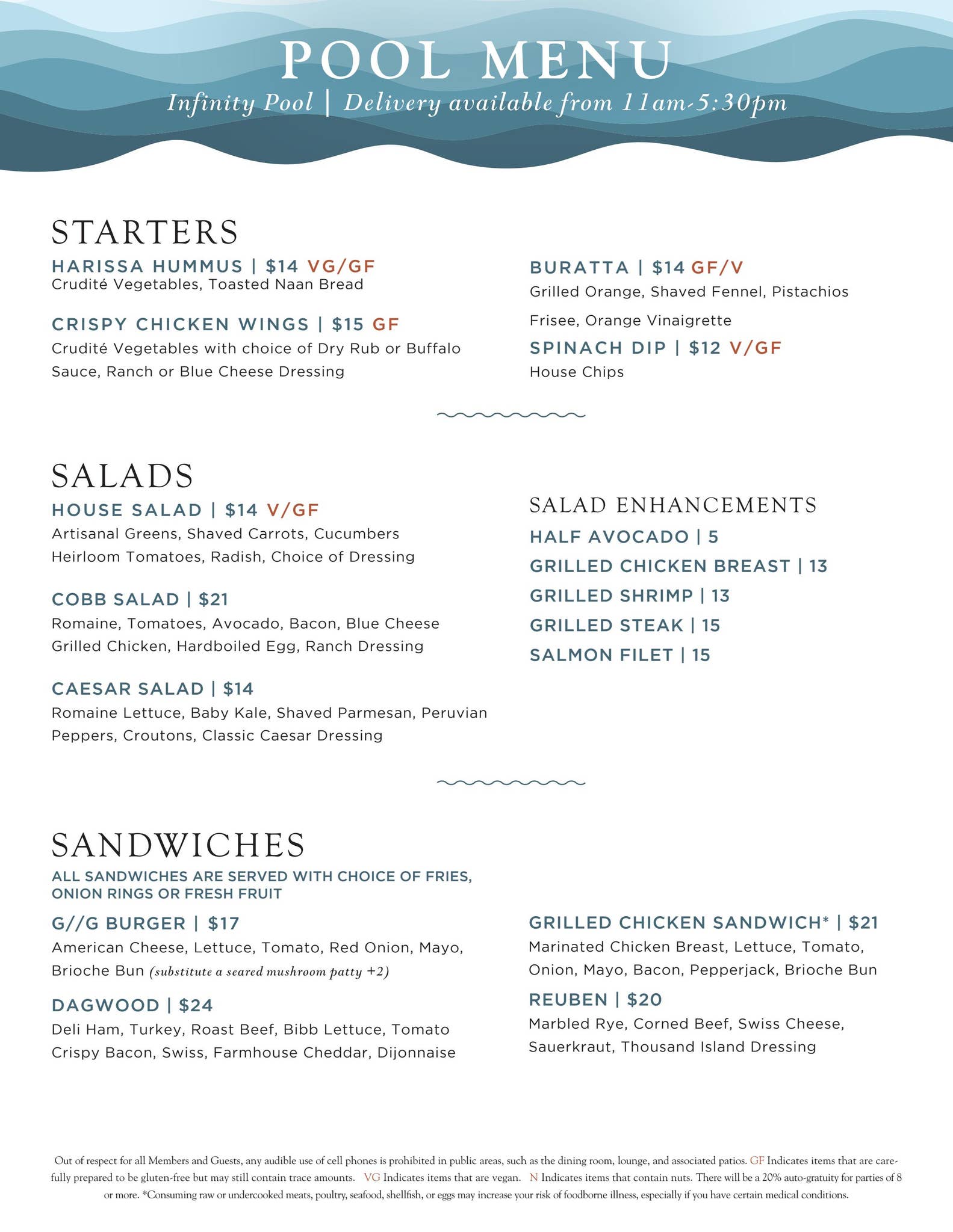 Infinity and 3G Pool F&B Menus Jan 2025 RE-UPLOAD by ...