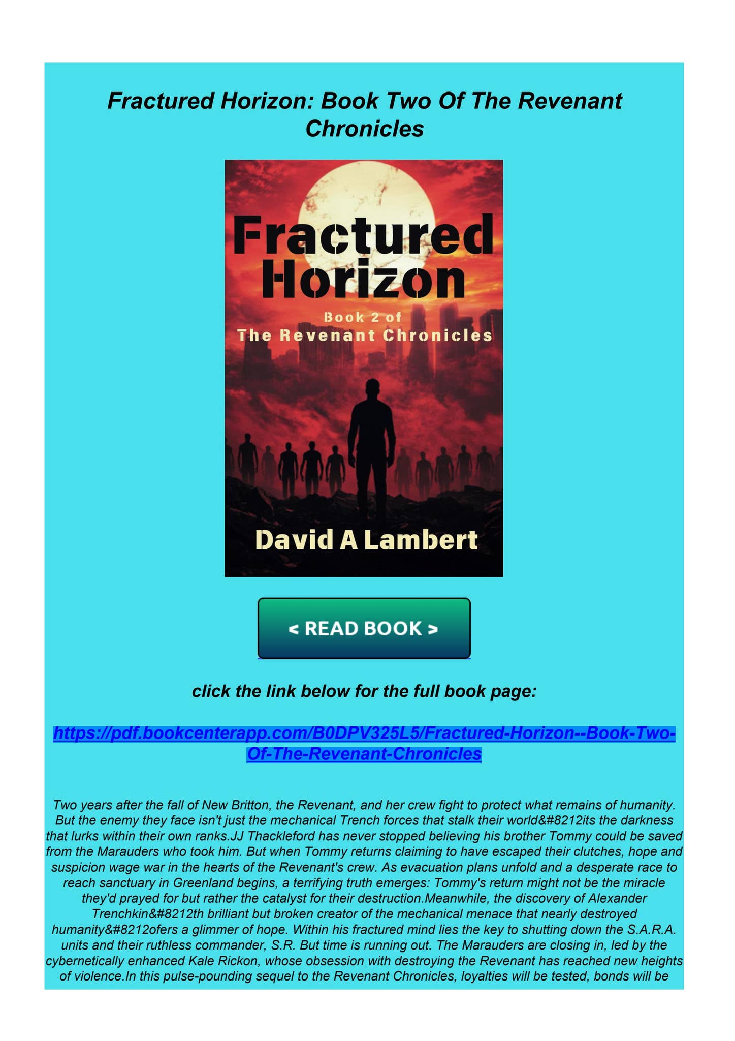 Ebook PDF Fractured Horizon: Book Two Of The Revenant Chronicles by ...