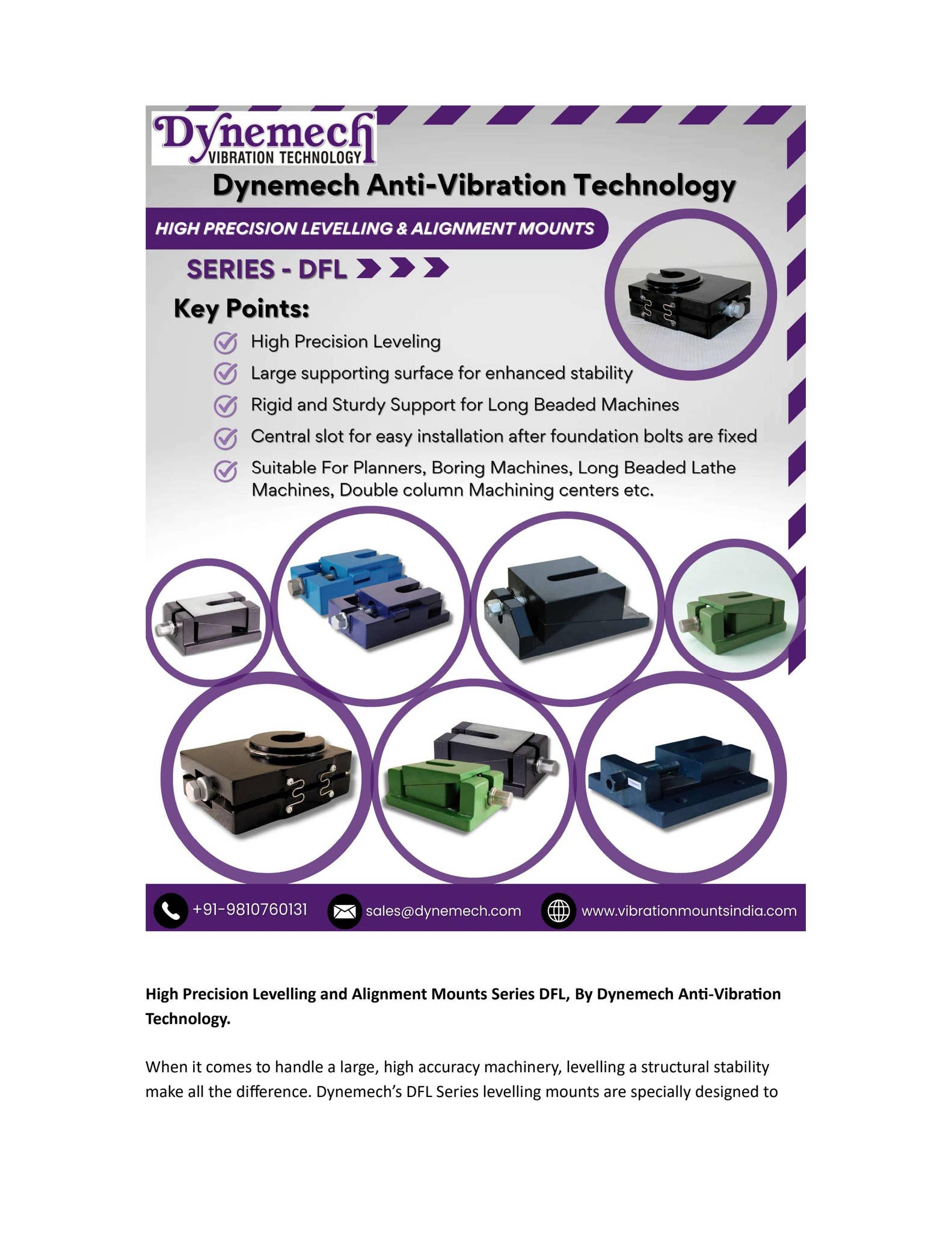 High Precision Levelling and Alignment Mounts Series DFL, By Dynemech ...