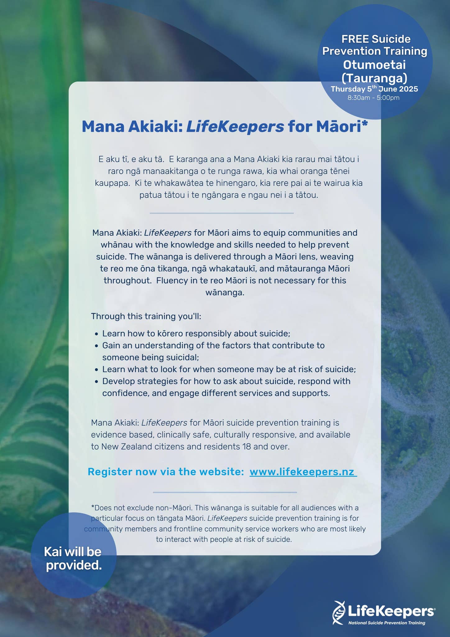 Free Suicide Prevention Training in Tauranga by WBOP PHO - Issuu