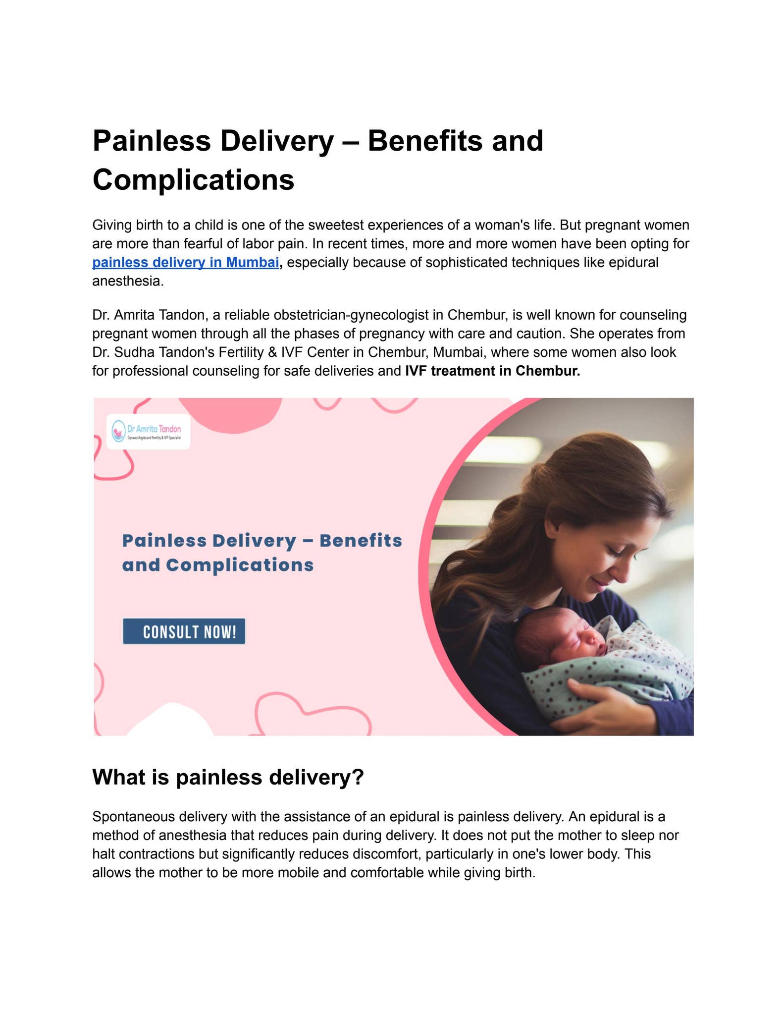 Painless Delivery in Mumbai | Dr Amrita Tandon by Amrita Tandon - Issuu
