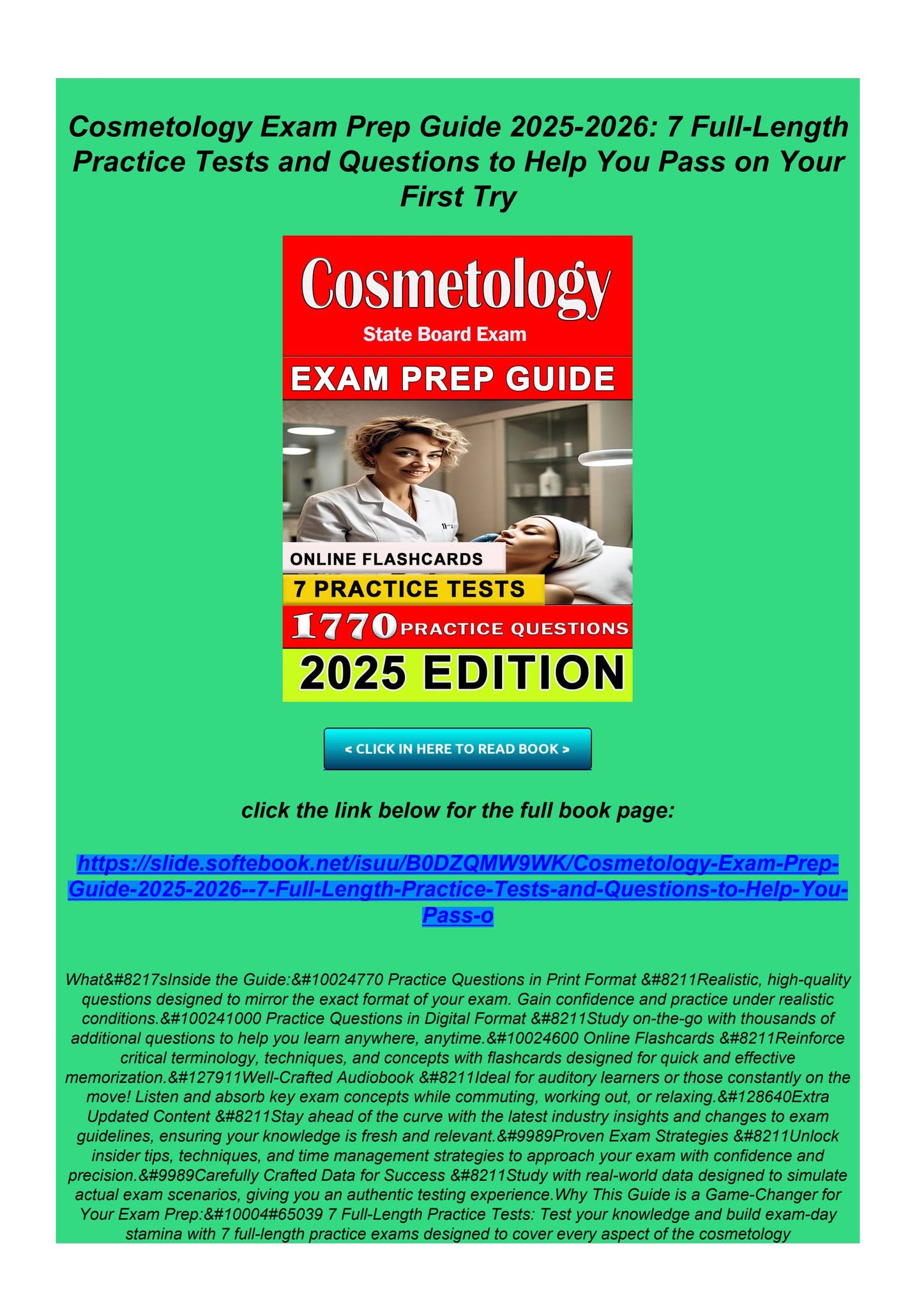Ebook PDF Cosmetology Exam Prep Guide 2025-2026: 7 Full-Length Practice ...