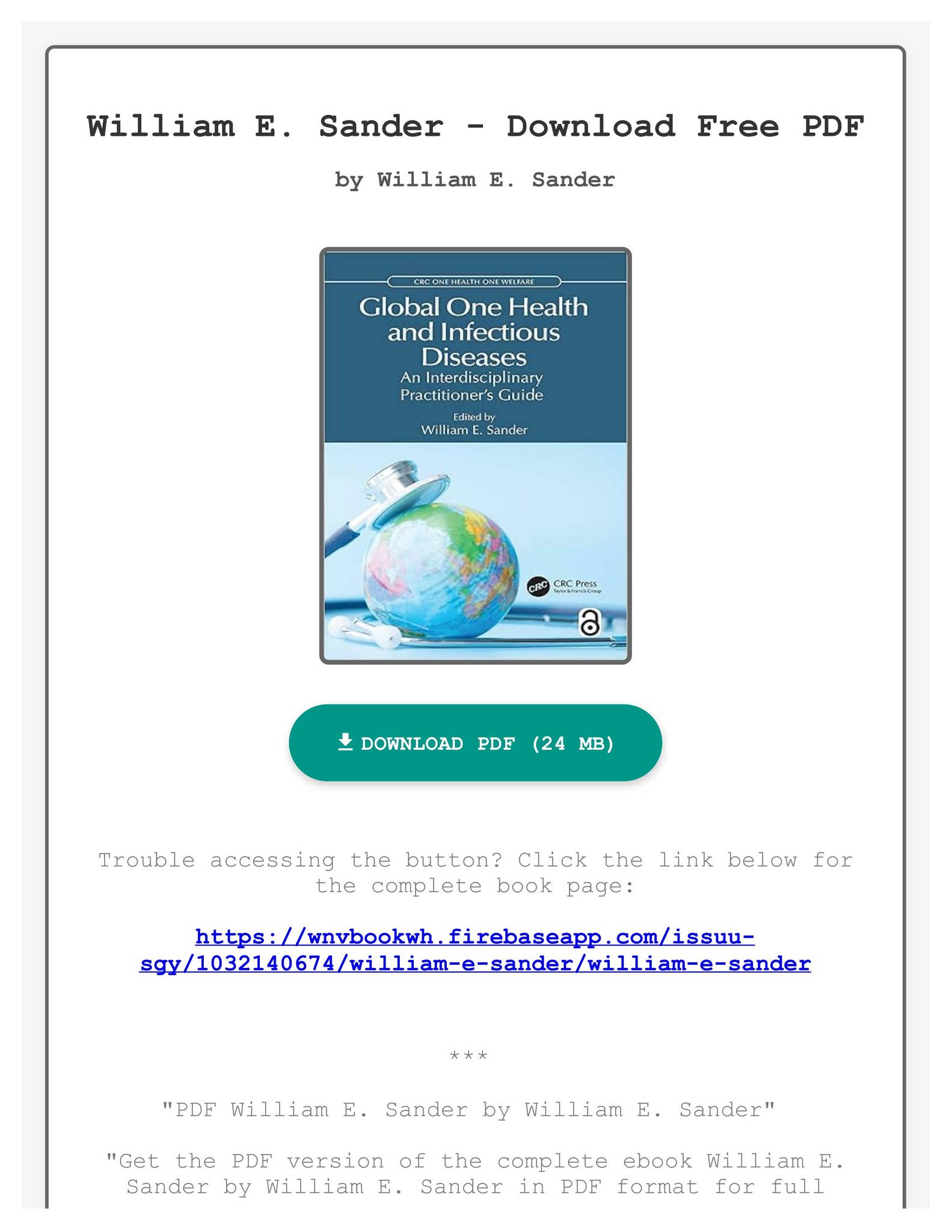 PDF William E. Sander by William E. Sander by connellyjrig - Issuu