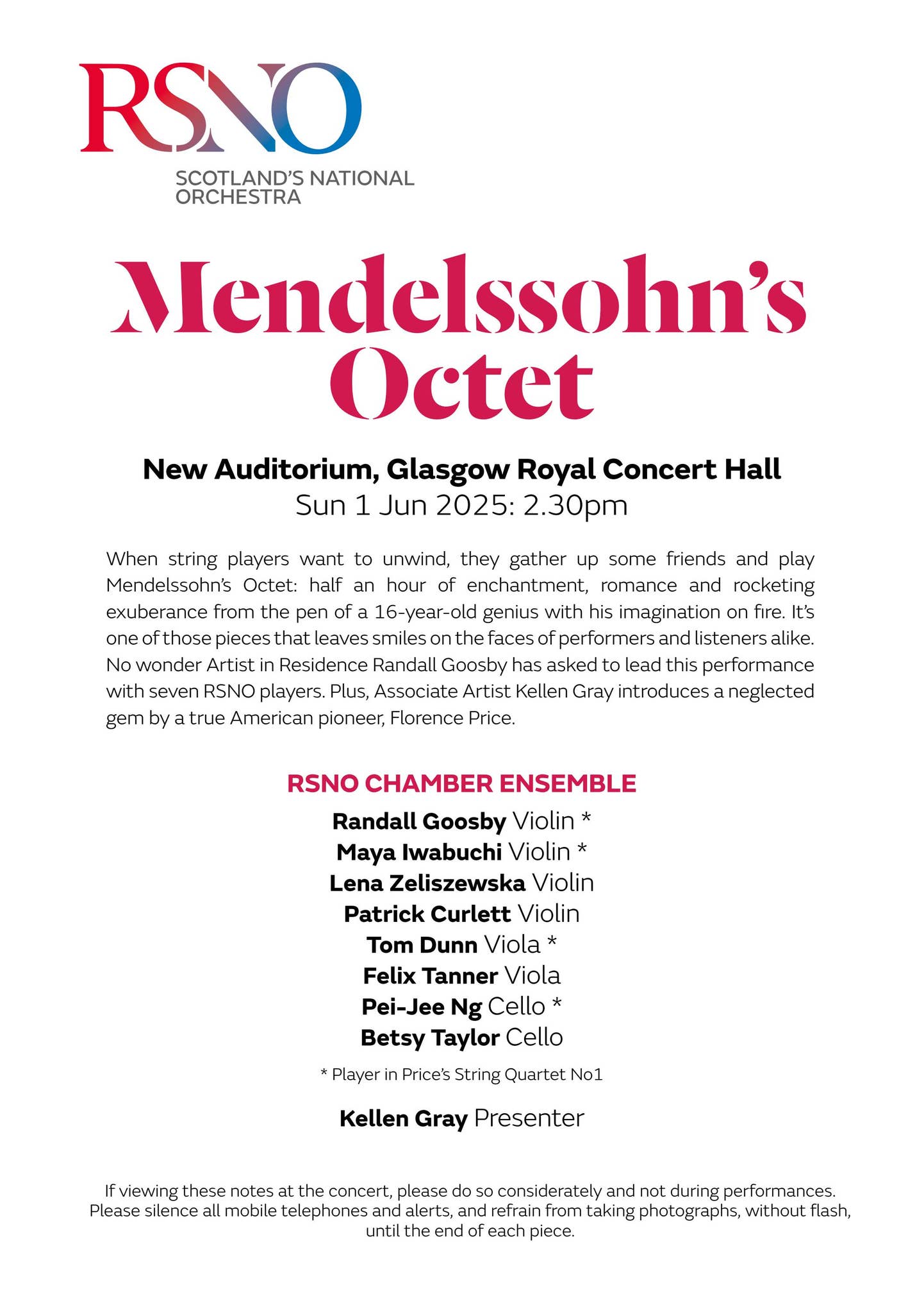 Mendelssohn’s Octet (1 Jun 2025) by Royal Scottish National Orchestra ...