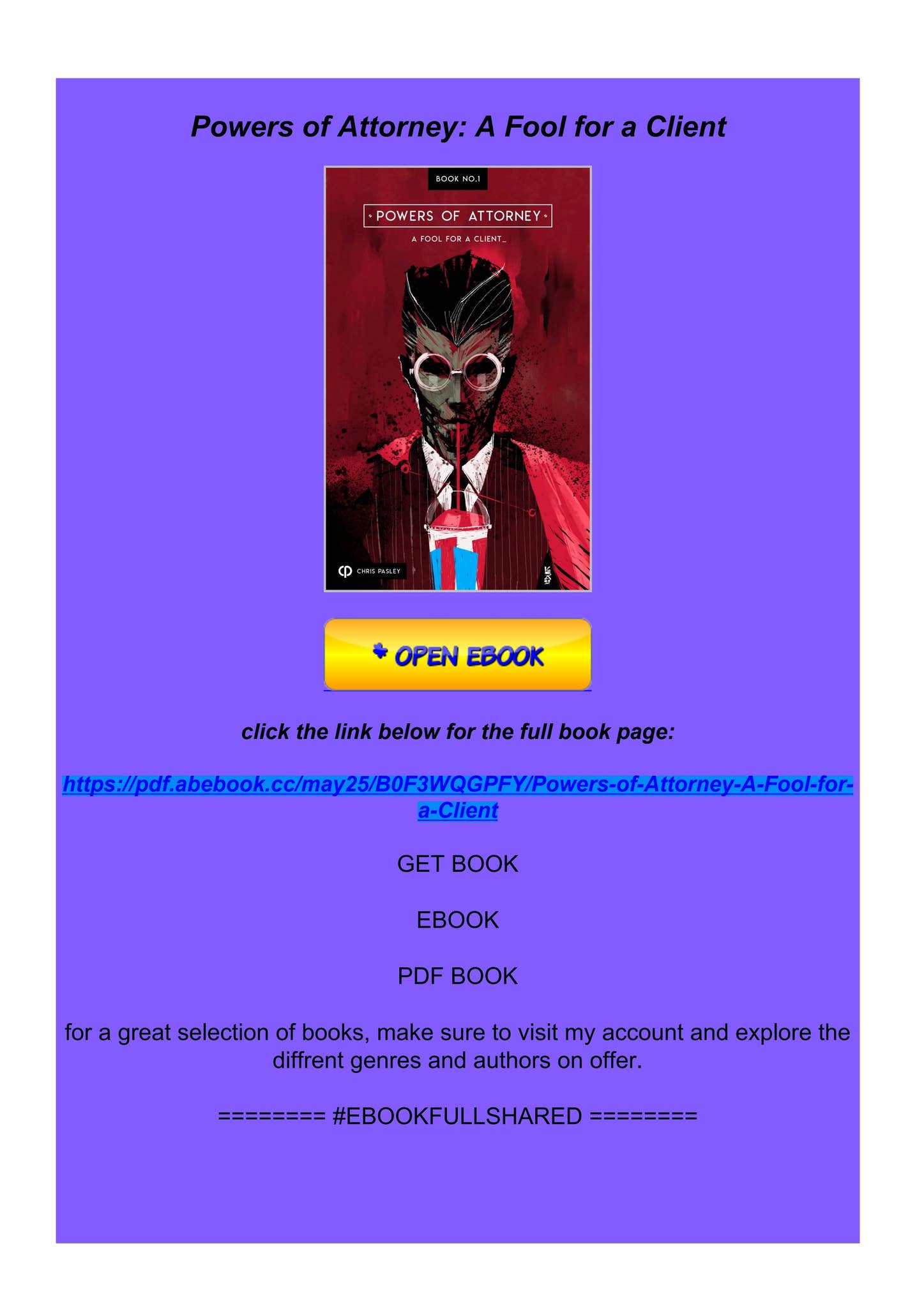 [PDF] Powers of Attorney: A Fool for a Client by tsisiakipiania - Issuu