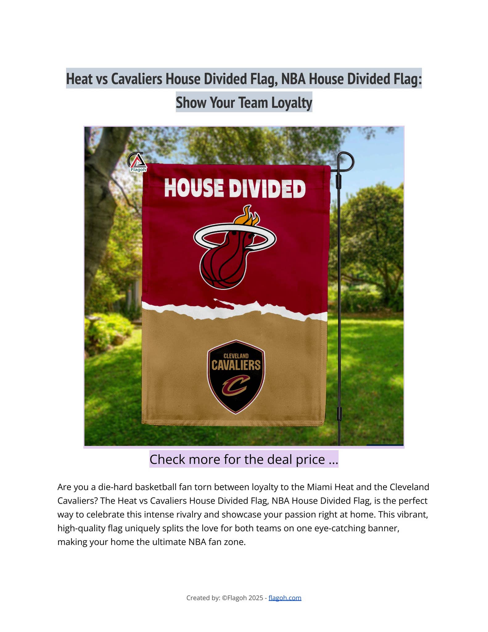Heat vs Cavaliers House Divided Flag - Ultimate NBA Showdown for Your ...