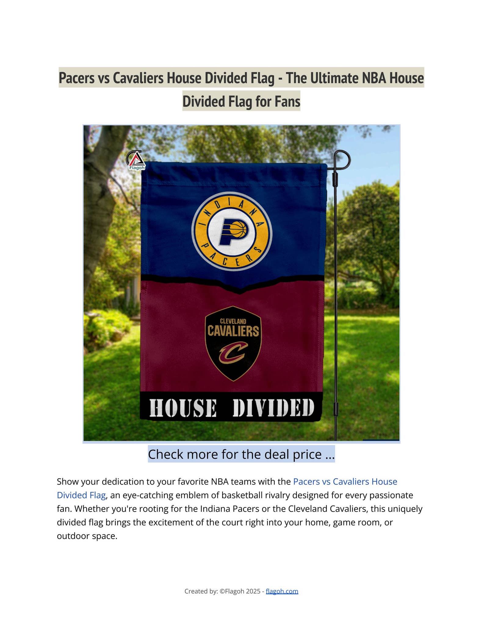 Pacers vs Cavaliers House Divided Flag - The Ultimate NBA House Divided ...