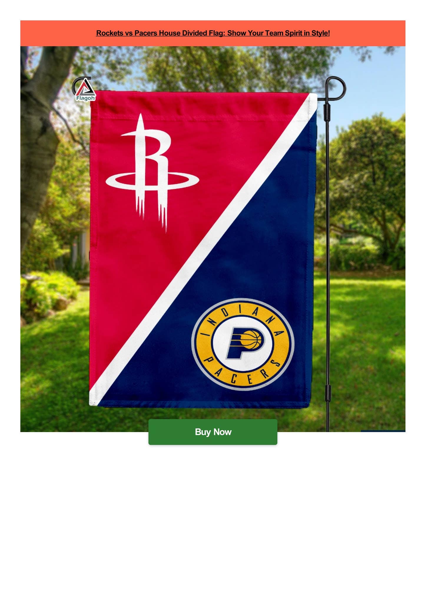 Rockets vs Pacers House Divided Flag, NBA House Divided Flag by flagoh ...