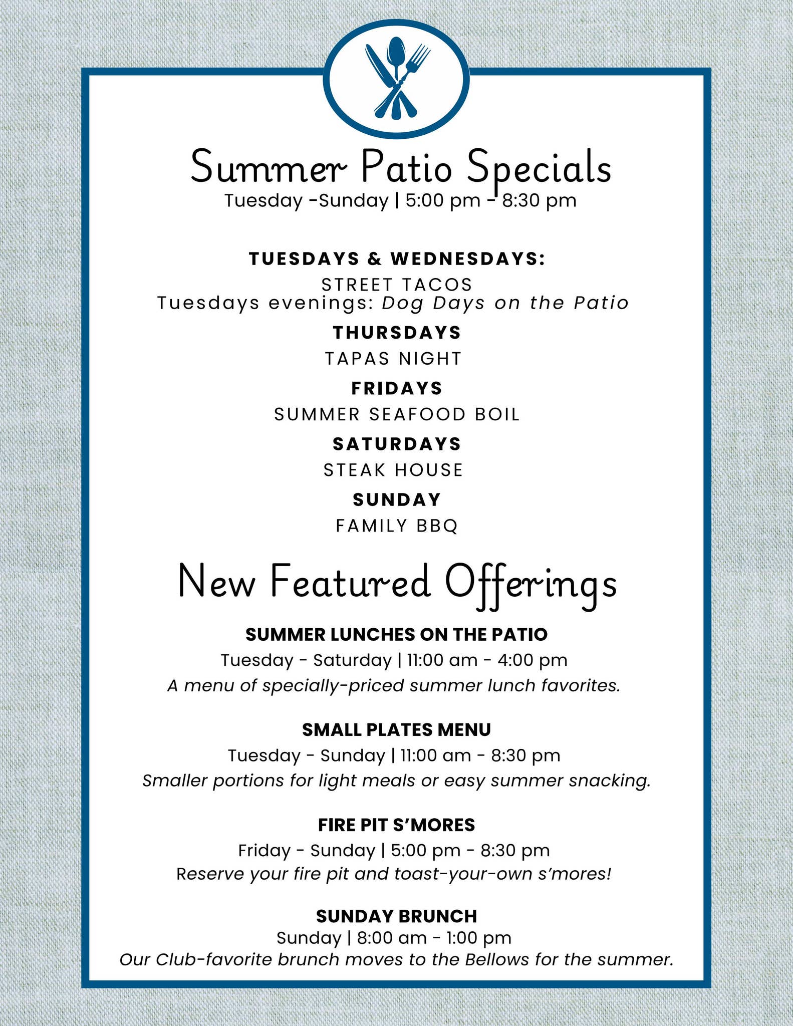 2025 MSC Summer Menus by Michigan Shores Club - Issuu