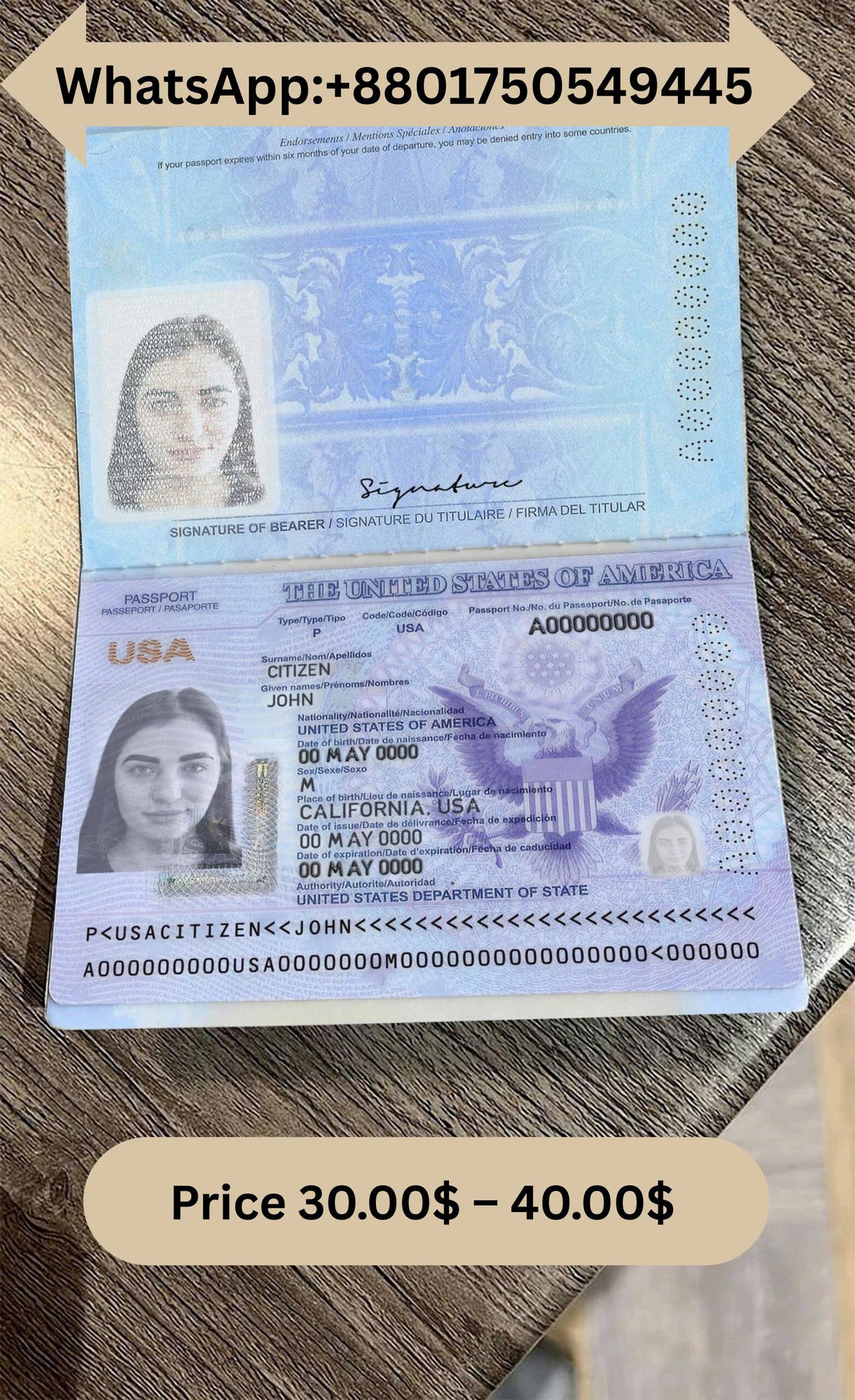 Usa passport psd template new current version 2025 download by V Naeem ...