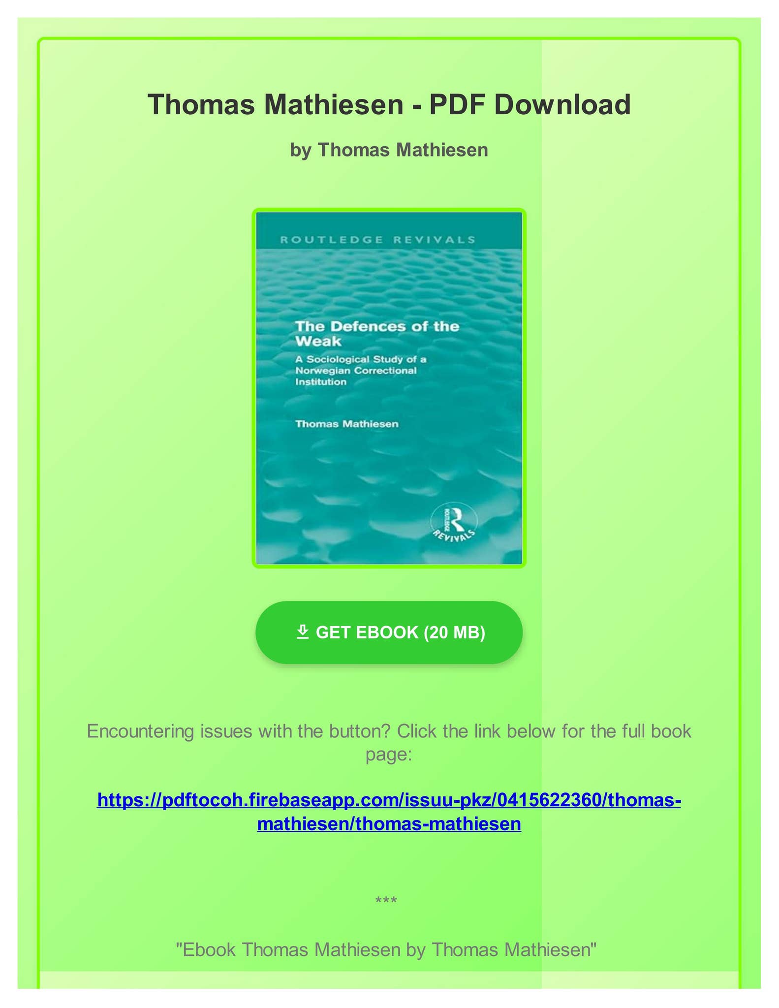 Ebook Thomas Mathiesen by Thomas Mathiesen by oletagottliebmx - Issuu