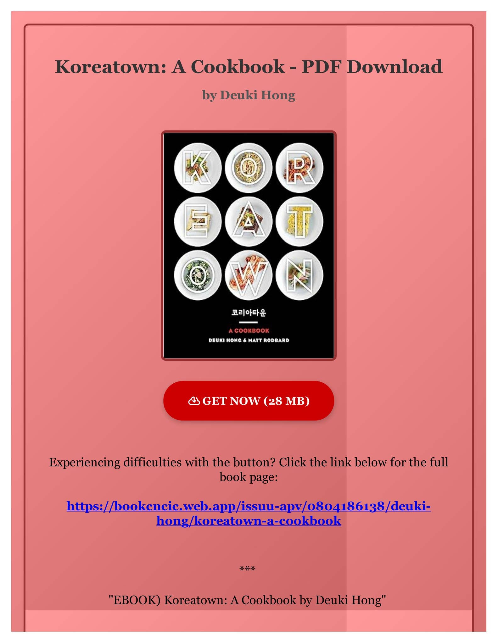 EBOOK) Koreatown: A Cookbook by Deuki Hong by mabelleharberka - Issuu