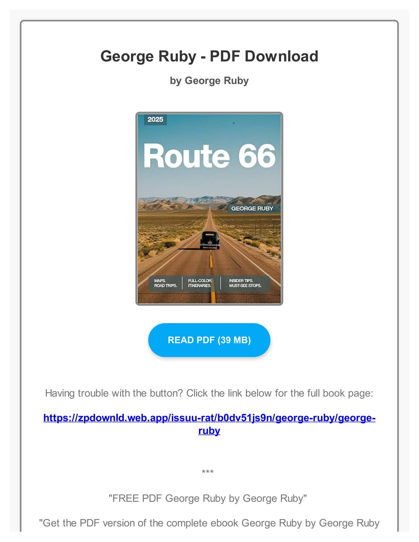 FREE PDF George Ruby by George Ruby by verniedenesikmh - Issuu