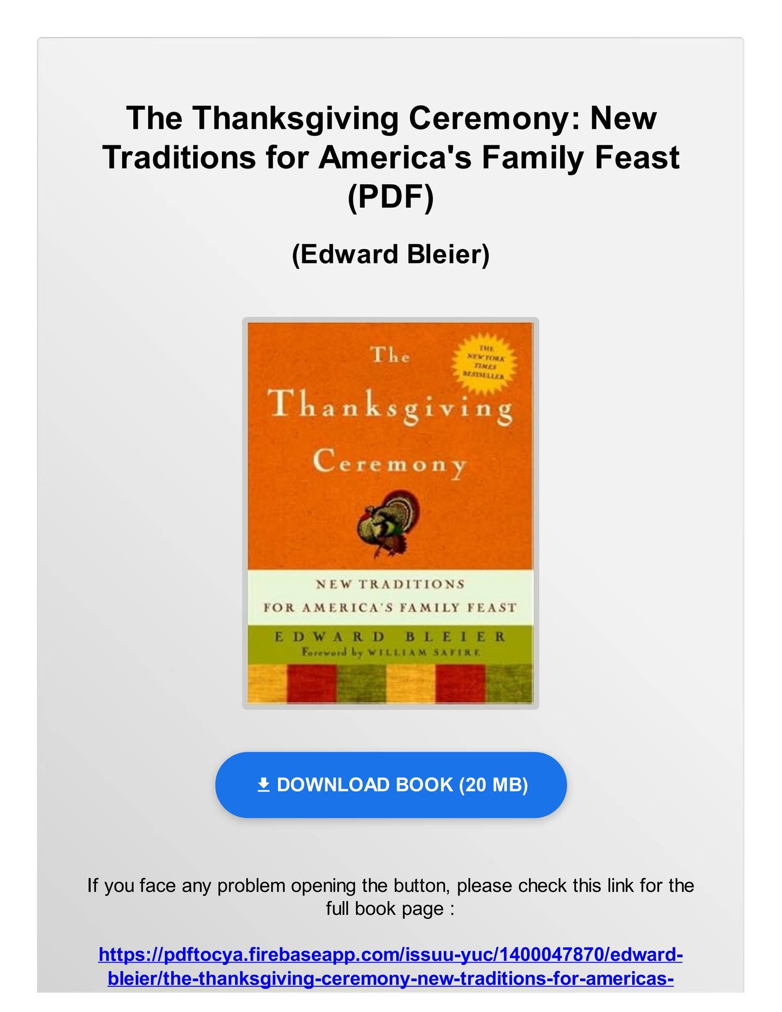 (Free Pdf) The Thanksgiving Ceremony: New Traditions for America's ...