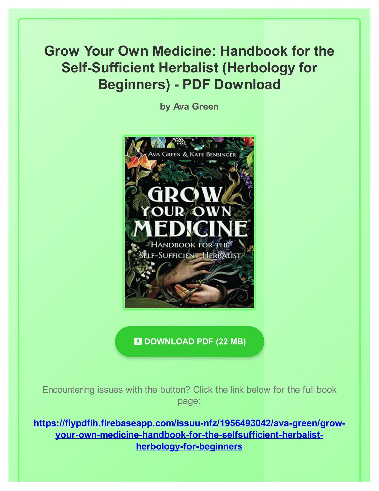 (Free Pdf) Grow Your Own Medicine: Handbook for the Self-Sufficient ...