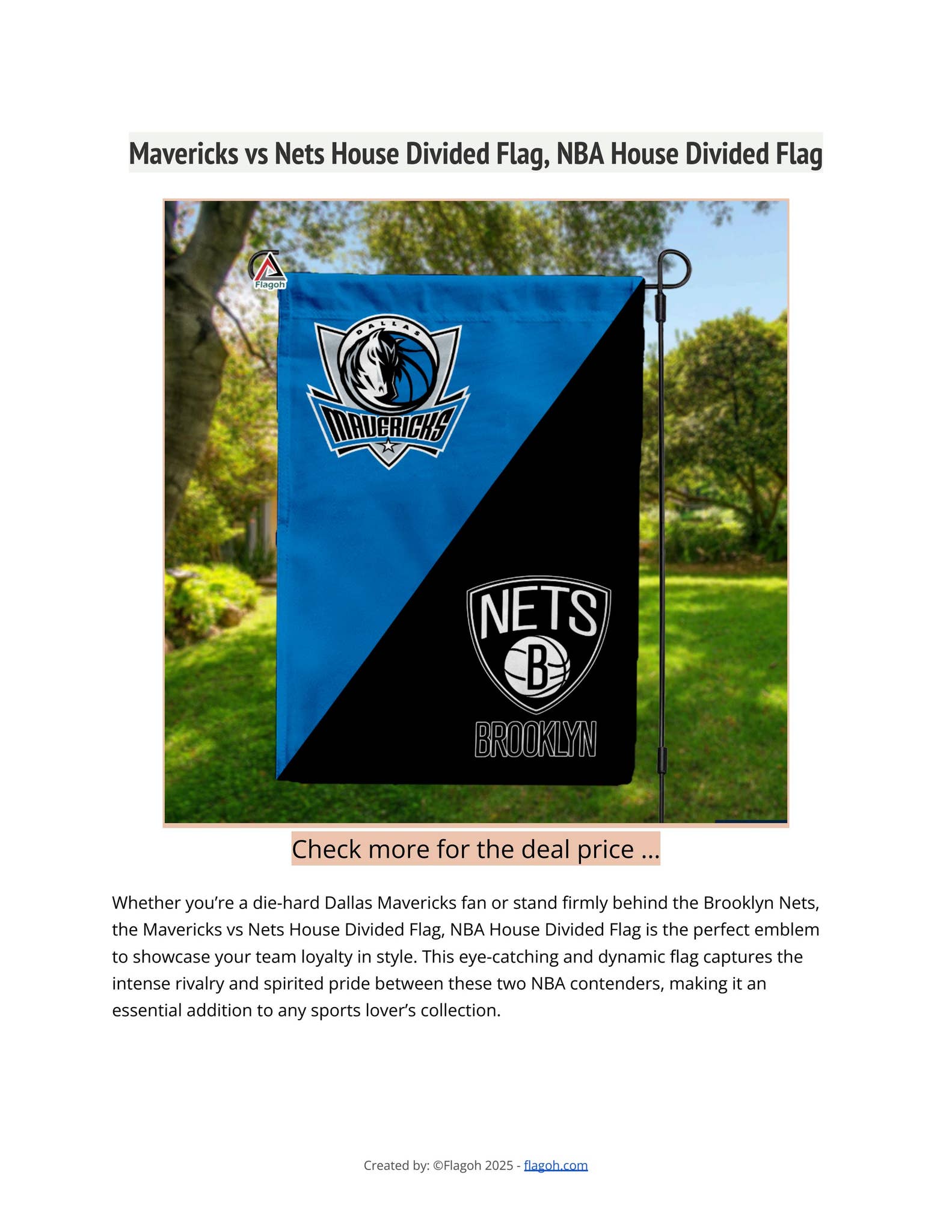 Mavericks vs Nets House Divided Flag, NBA House Divided Flag - Show ...