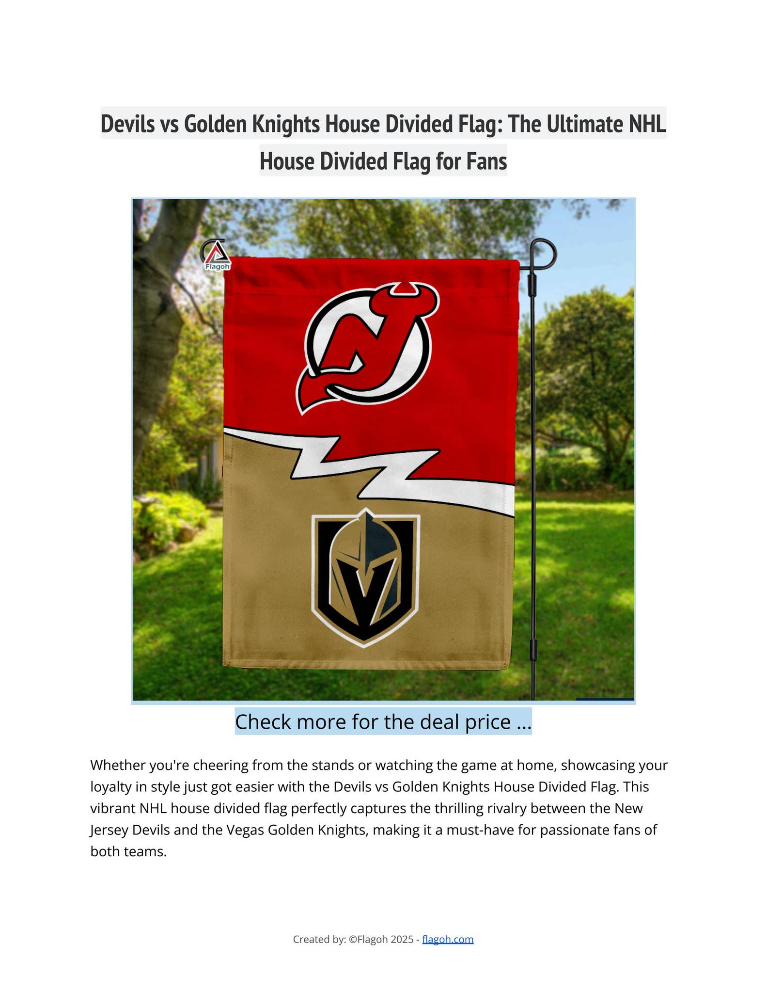 Devils vs Golden Knights House Divided Flag: The Ultimate NHL House ...
