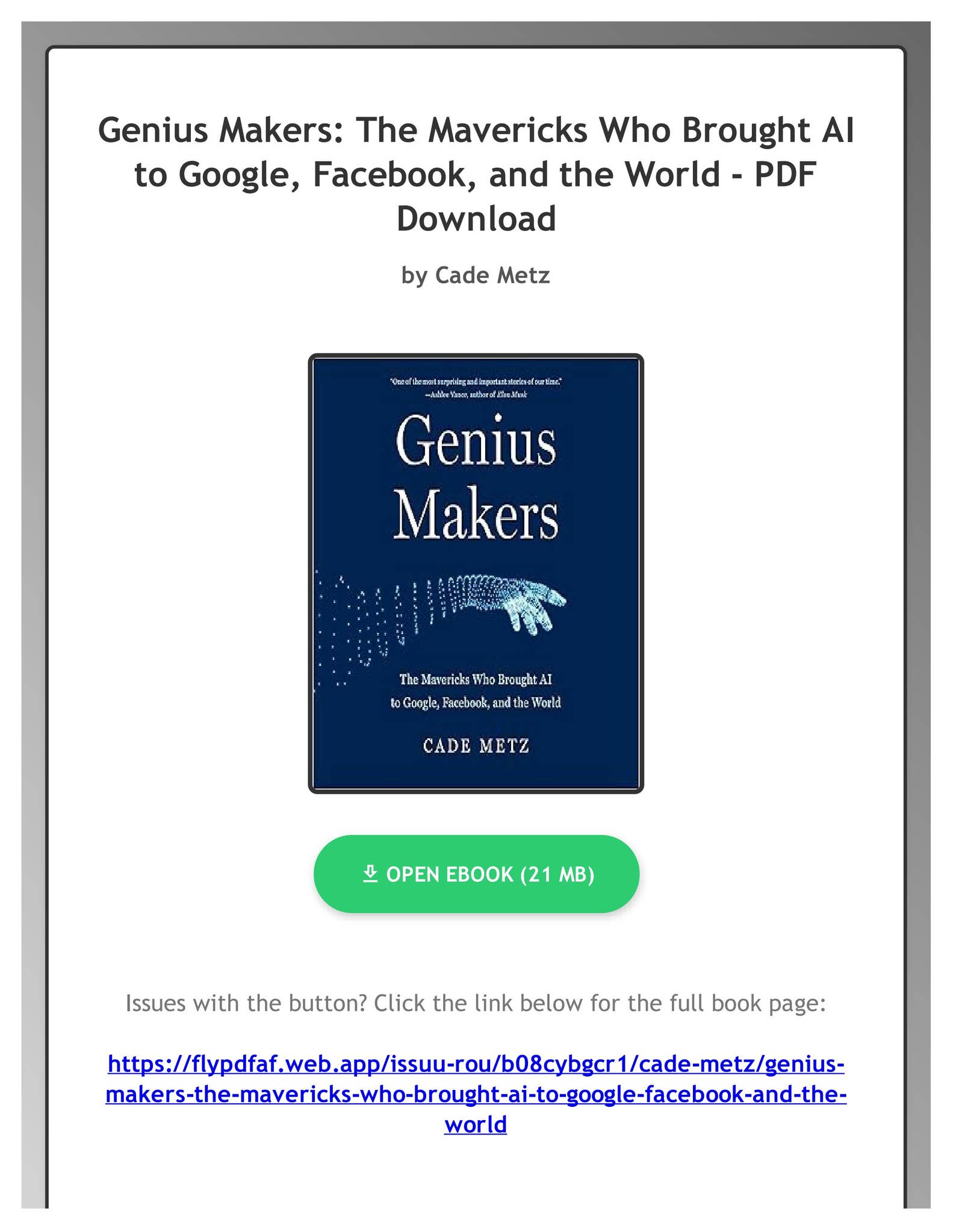 (PDF Free) Genius Makers: The Mavericks Who Brought AI to Google ...