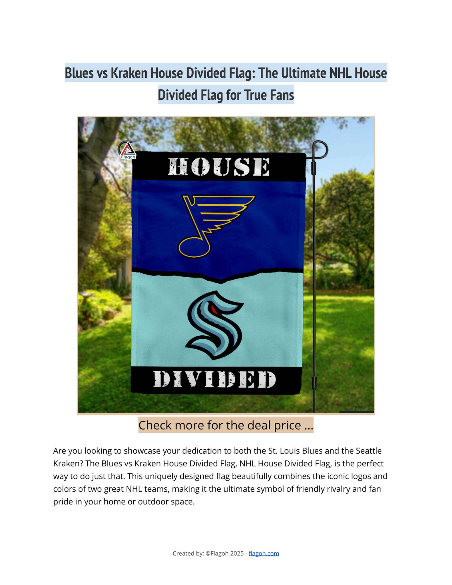 Blues vs Kraken House Divided Flag: The Ultimate NHL House Divided Flag ...