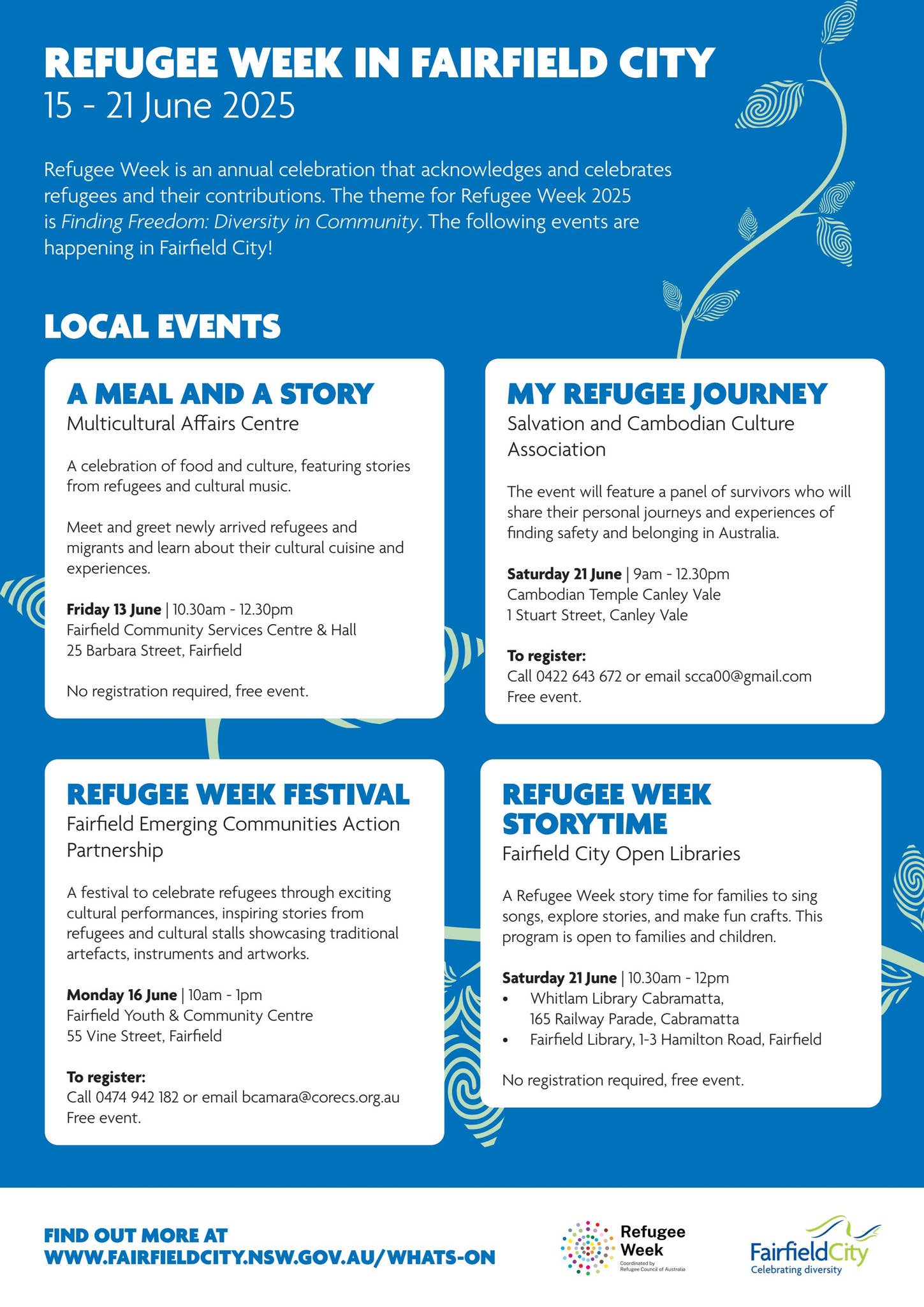 Refugee Week - calendar 2025 by Fairfield City Council - Issuu
