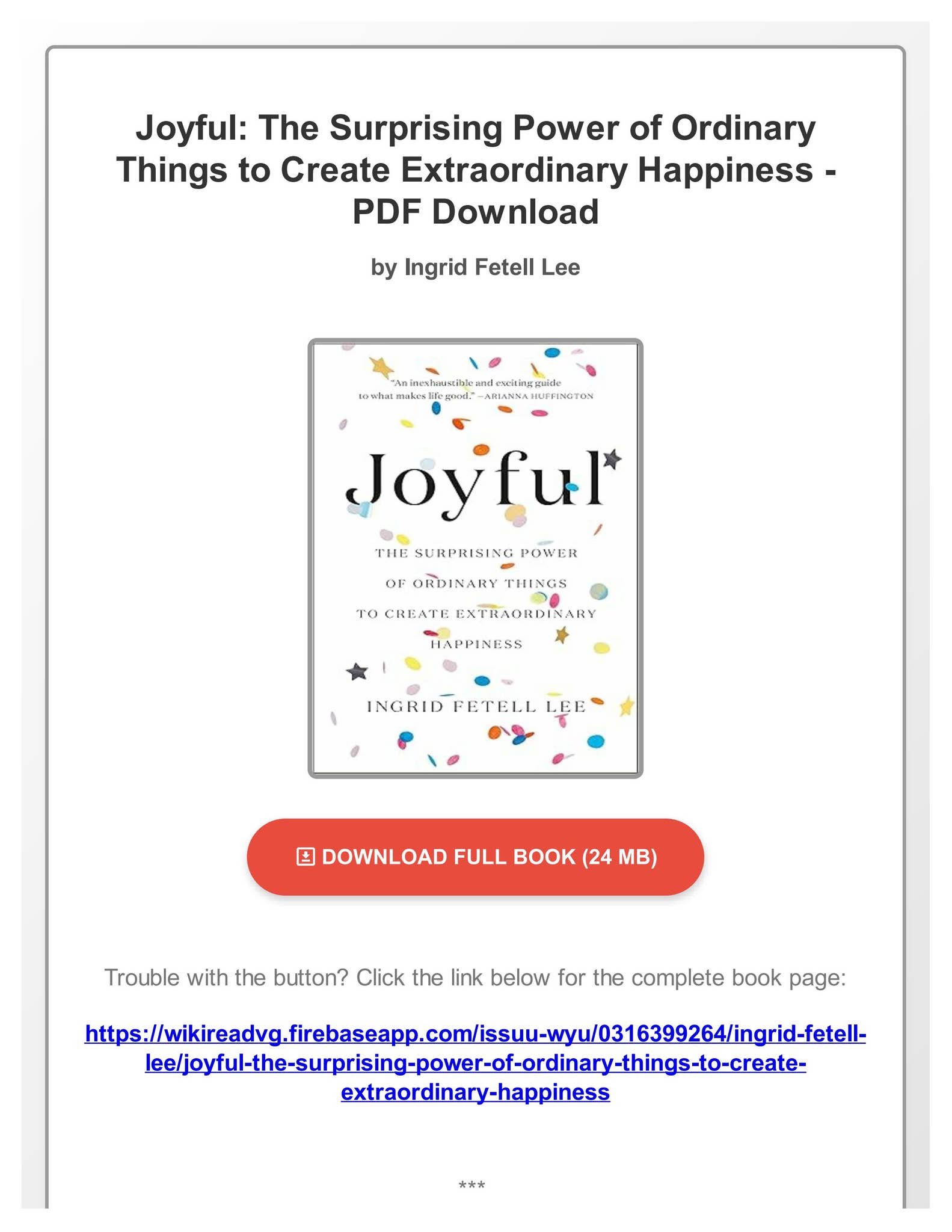 Pdf Free Joyful: The Surprising Power of Ordinary Things to Create ...