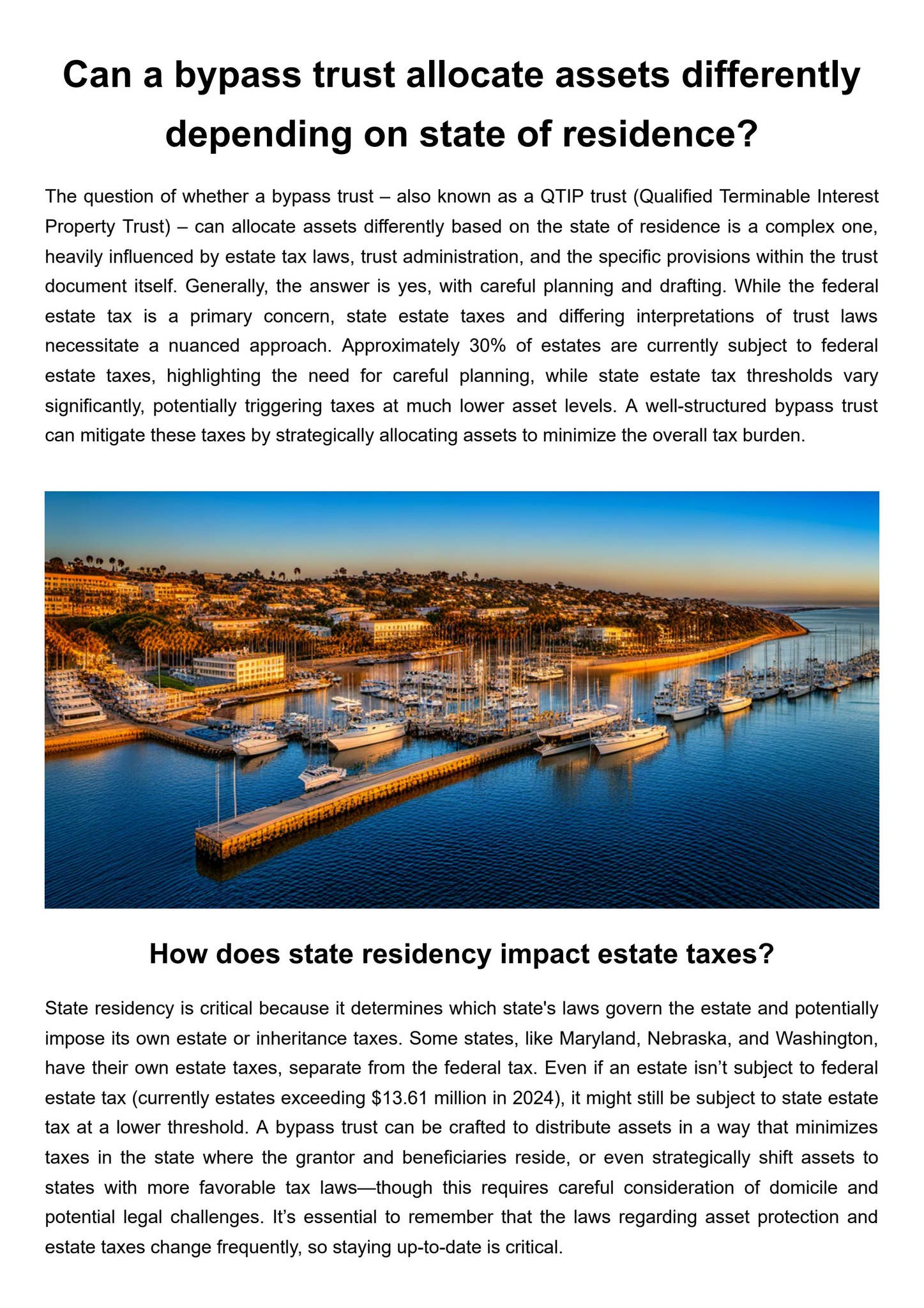 Can a bypass trust allocate assets differently depending on state of ...