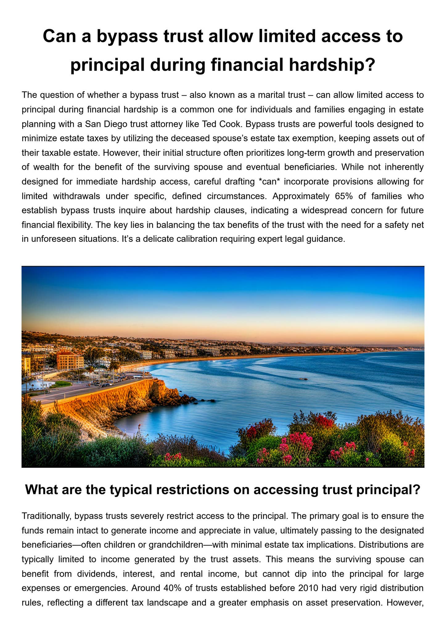 Can a bypass trust allow limited access to principal during financial ...