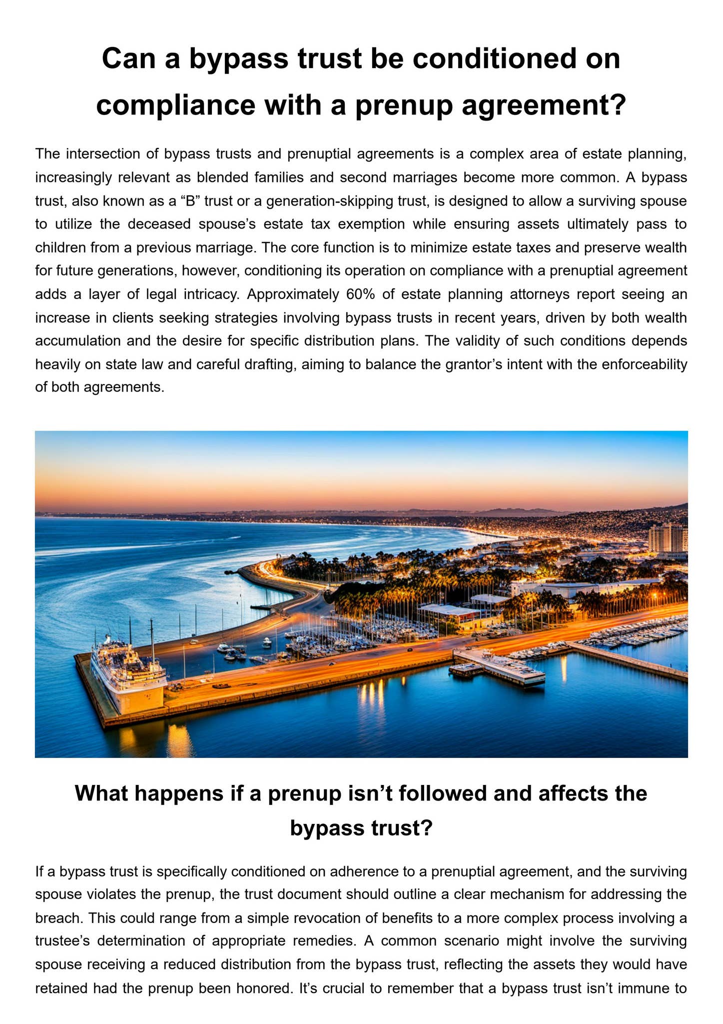 Can a bypass trust be conditioned on compliance with a prenup agreement ...