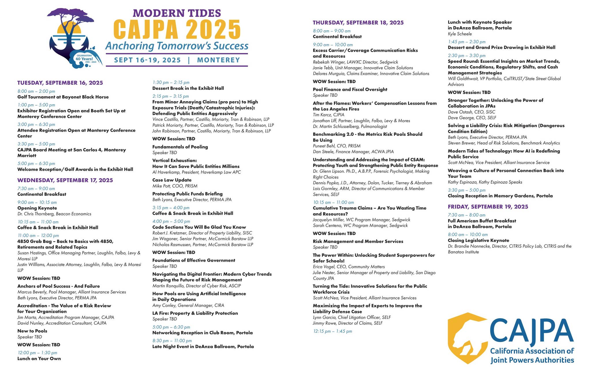 2025 CAJPA Fall Conference - Agenda by SMA Launch - Issuu