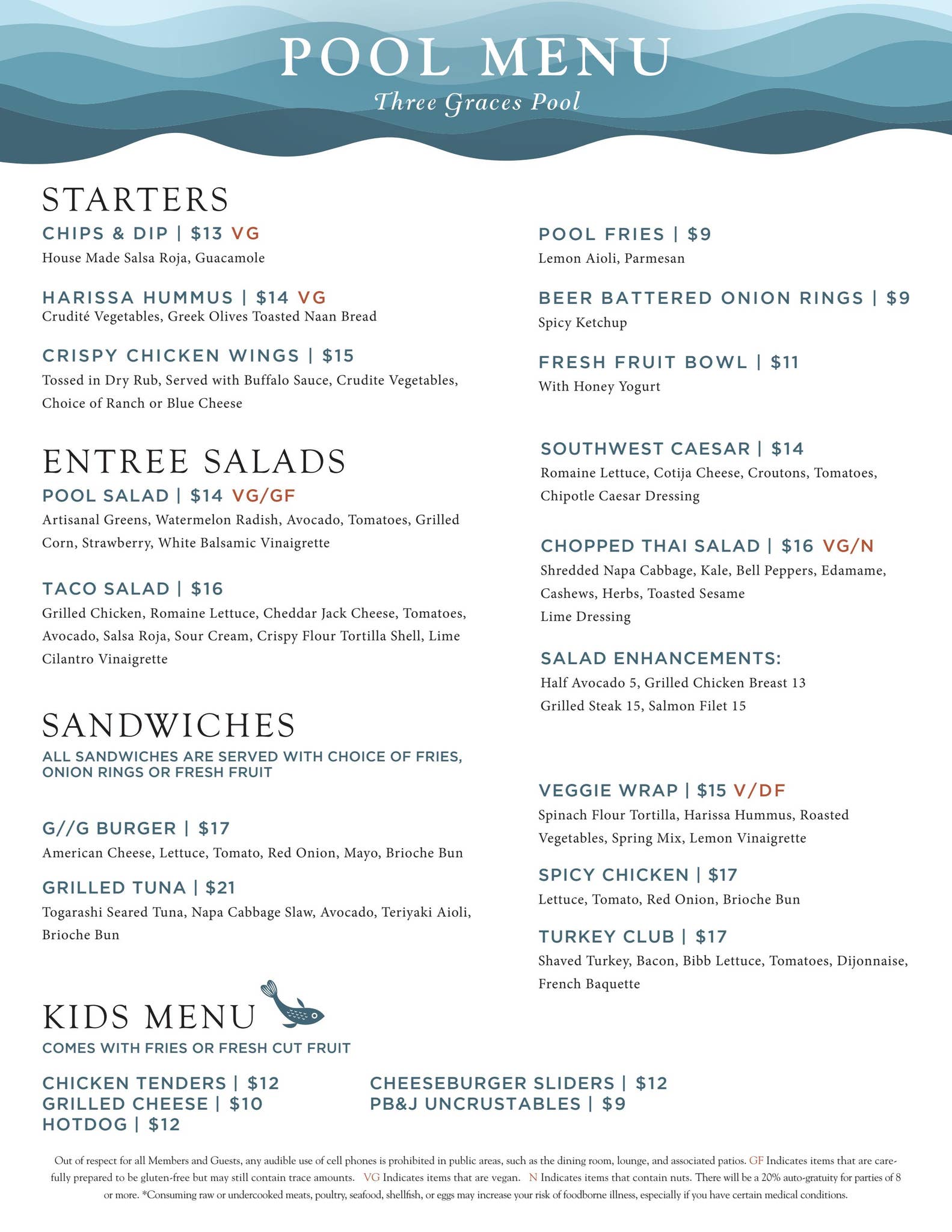 3 Graces/Rec Center Pool Food Menu 2025 by gardenofthegodsresortandclub ...