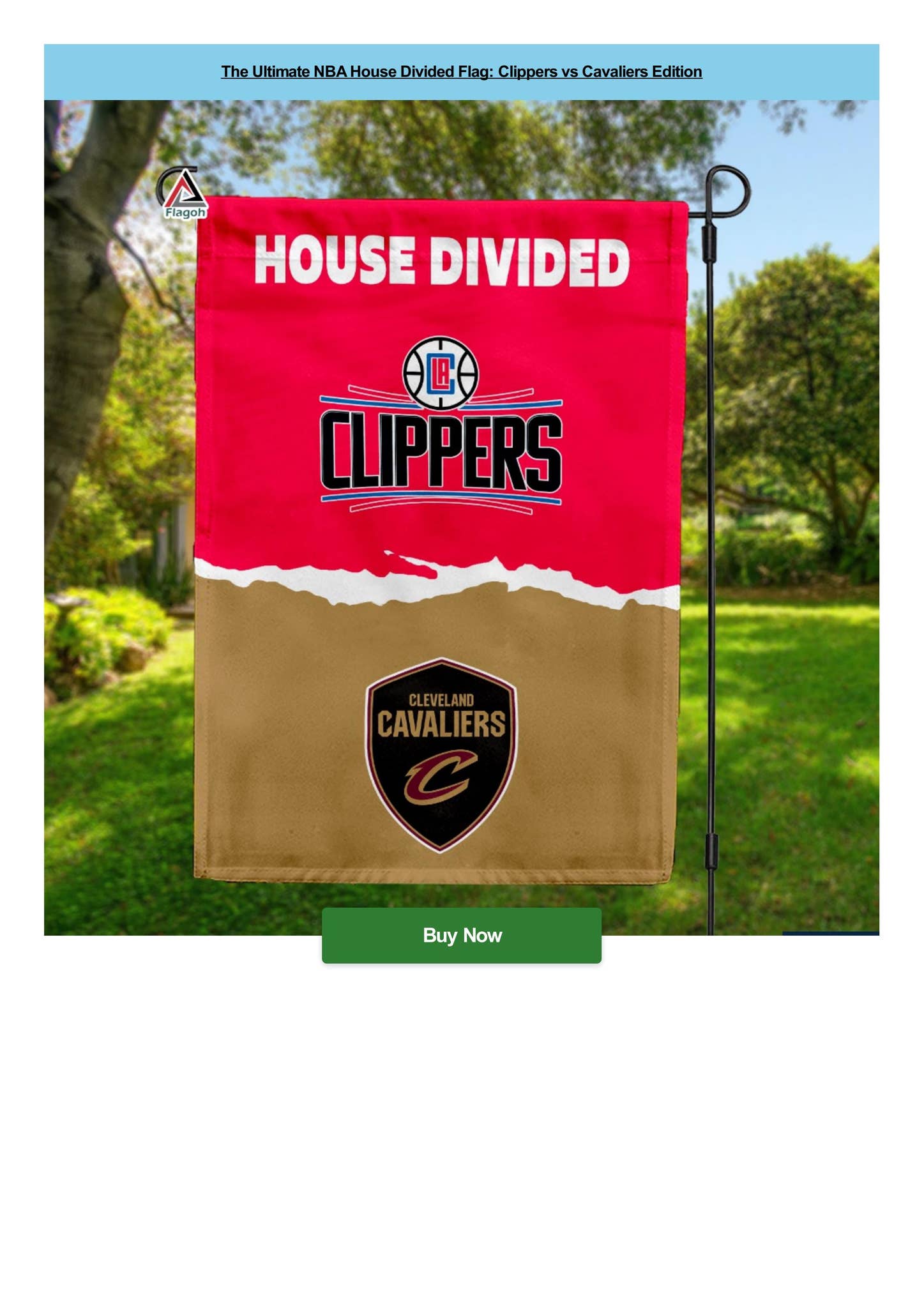 Clippers vs Cavaliers House Divided Flag, NBA House Divided Flag by ...