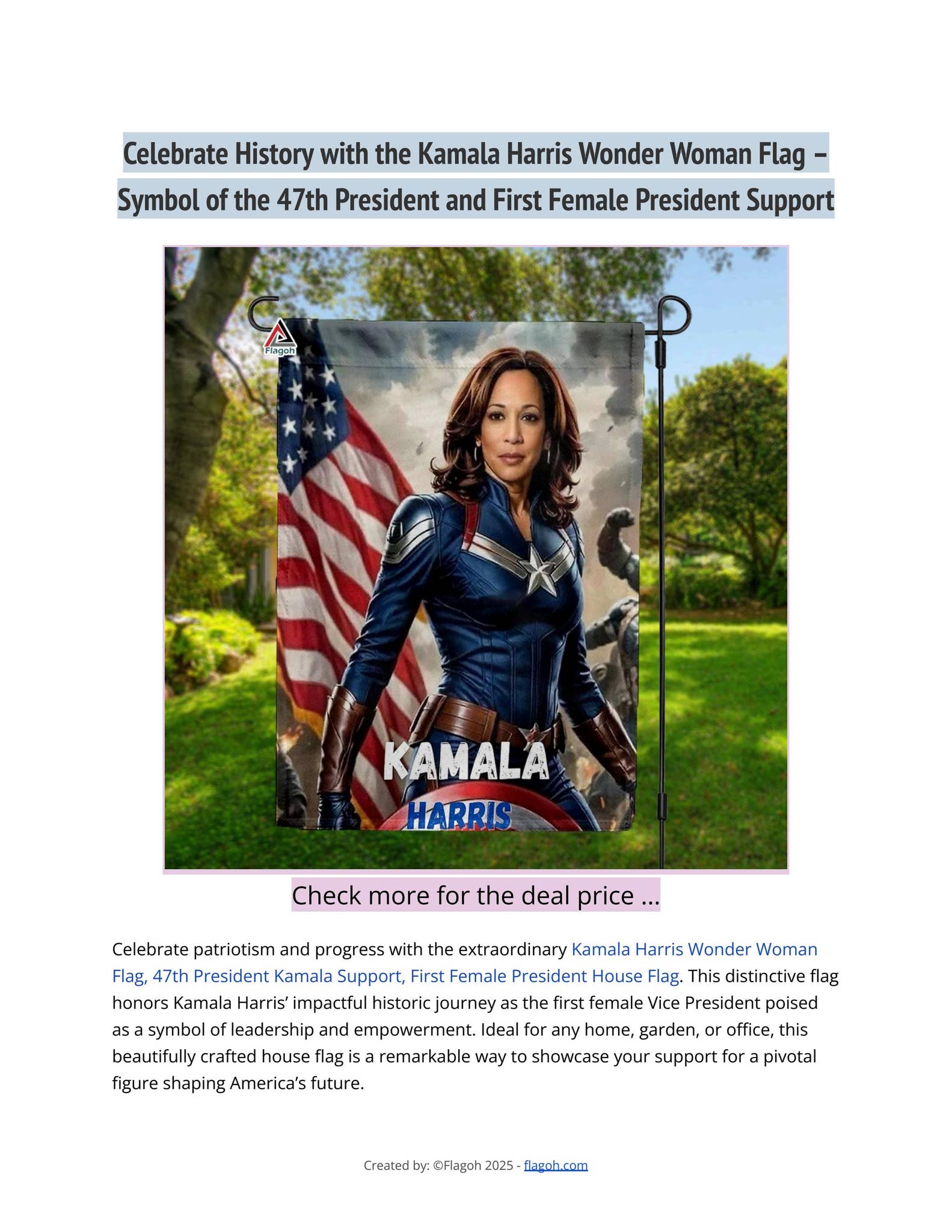 Celebrate History with the Kamala Harris Wonder Woman Flag – Symbol of ...