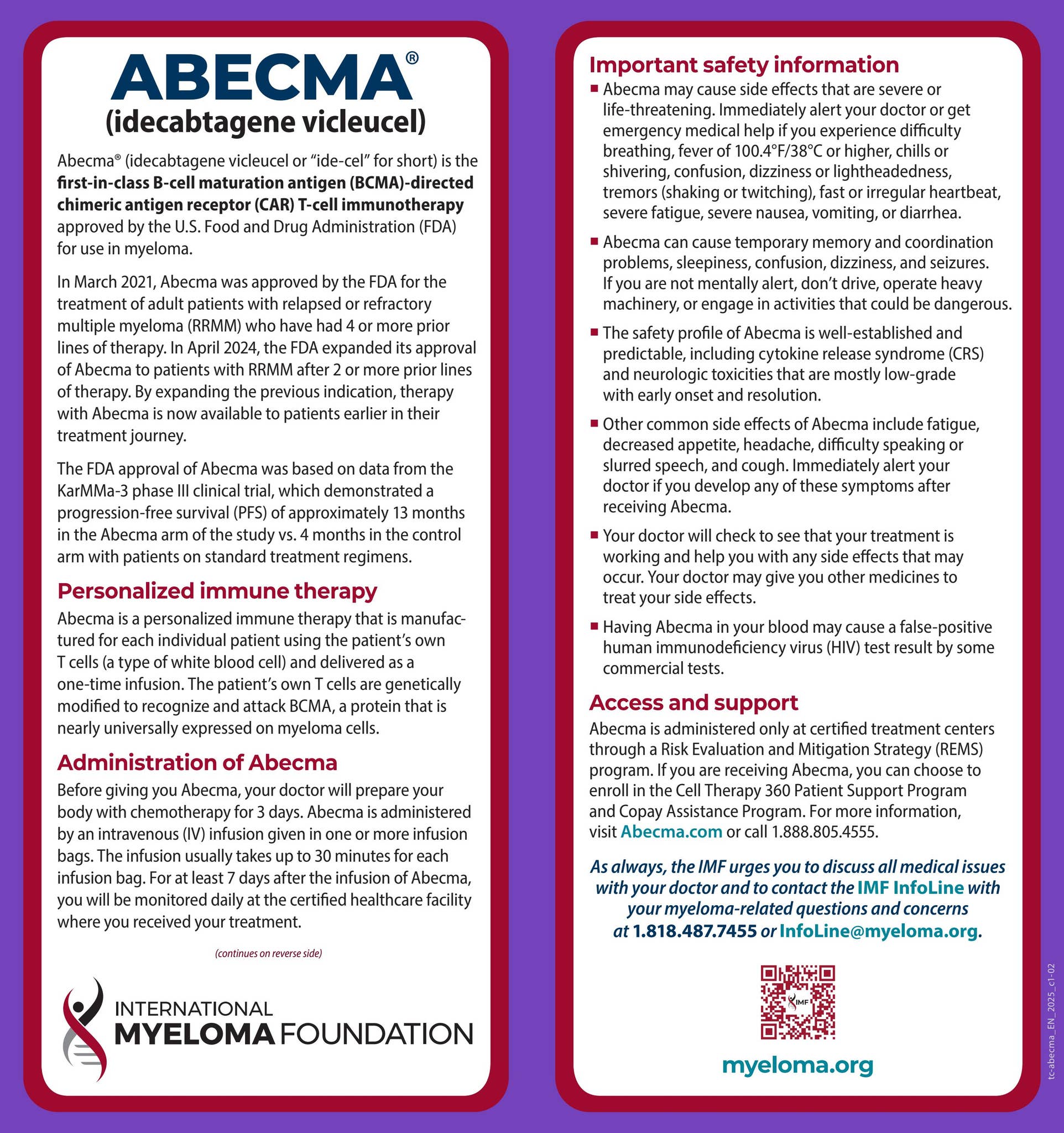 Tip Card: Abecma (idecabtagene vicleucel, “ide-cel”) by International ...