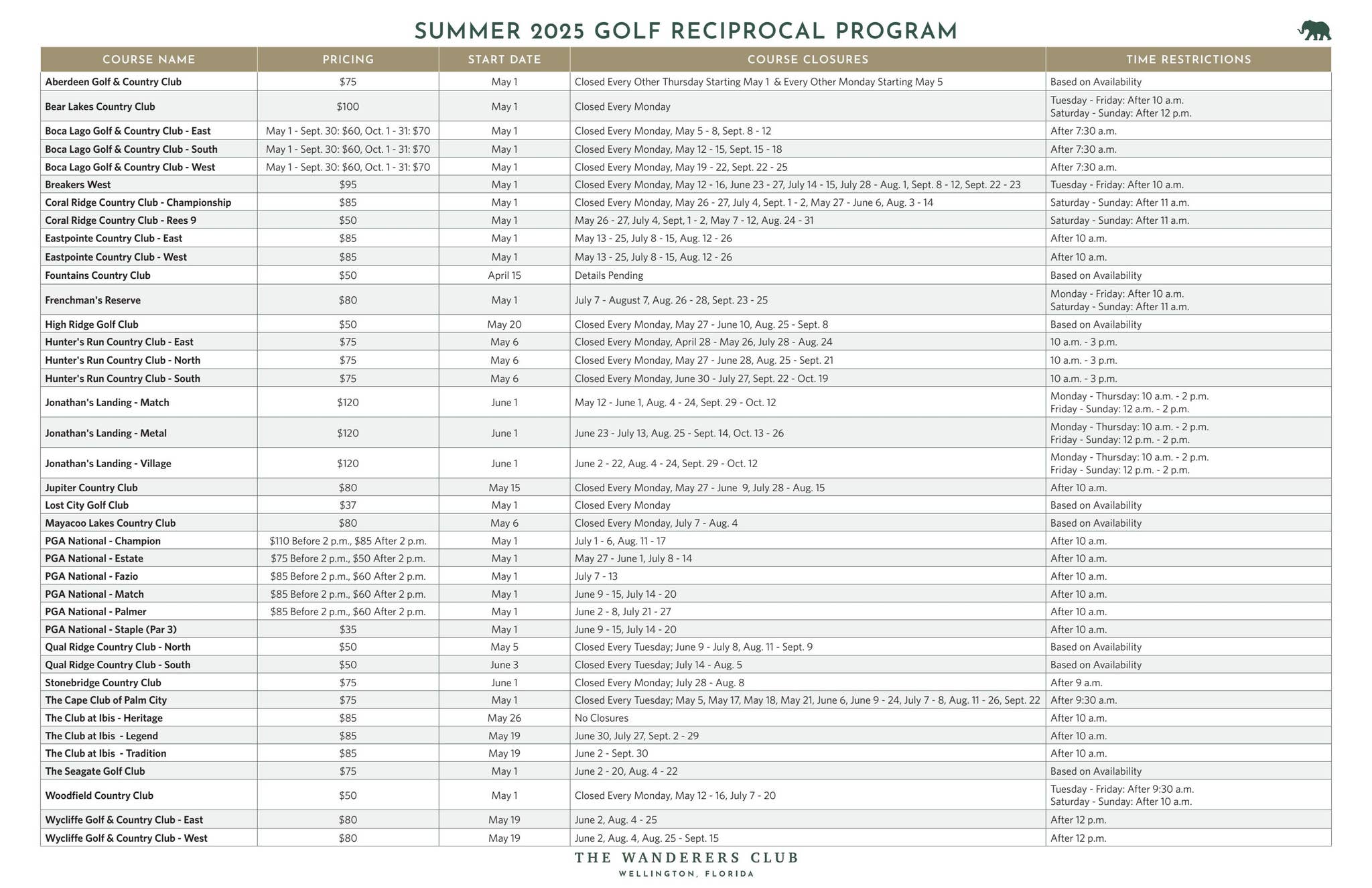 Wanderers Club Summer 2025 Golf Reciprocal List by The Wanderers Club ...
