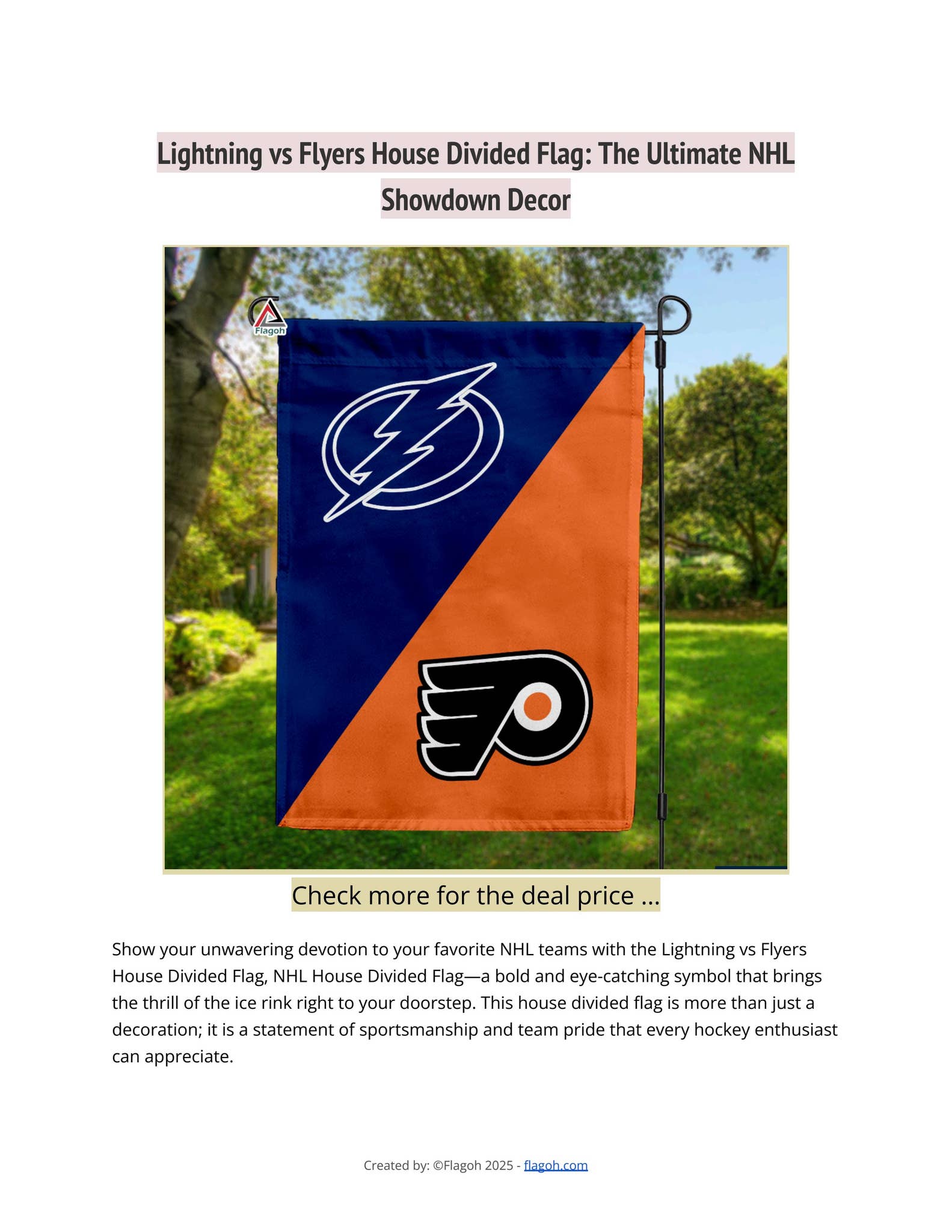Lightning vs Flyers House Divided Flag: The Ultimate NHL Showdown Decor ...