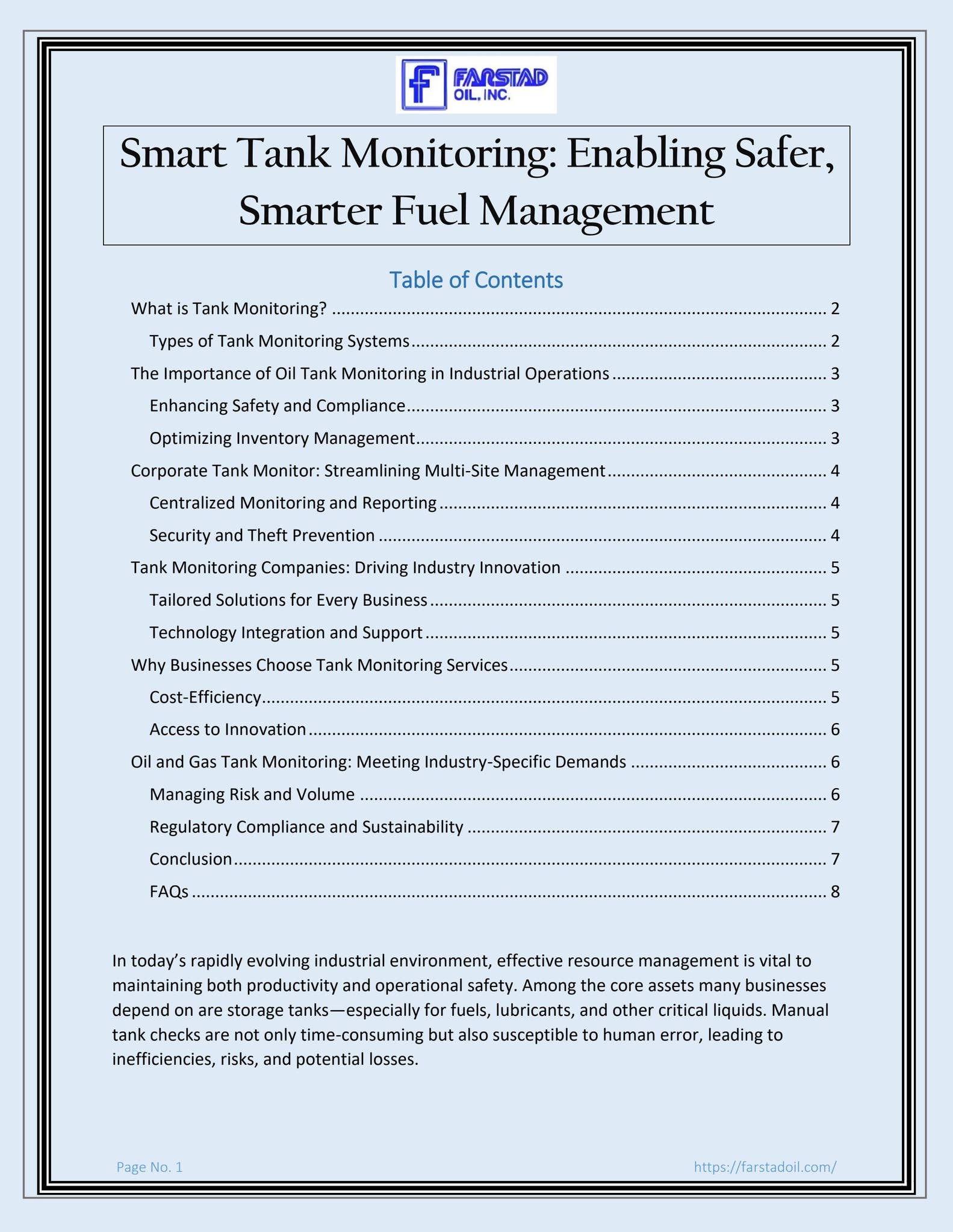 Smart Tank Monitoring Enabling Safer, Smarter Fuel Management by Web ...