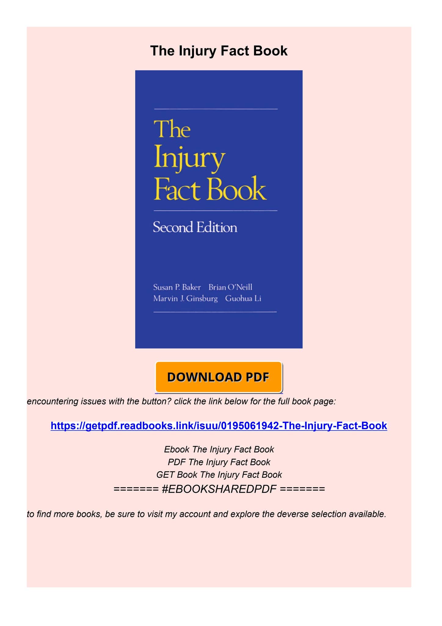 Ebook The Injury Fact Book by dominiquegarner - Issuu