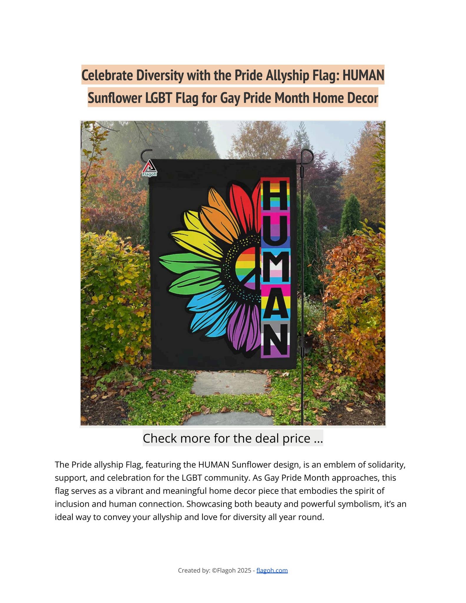 Celebrate Diversity with the Pride Allyship Flag: HUMAN Sunflower LGBT ...