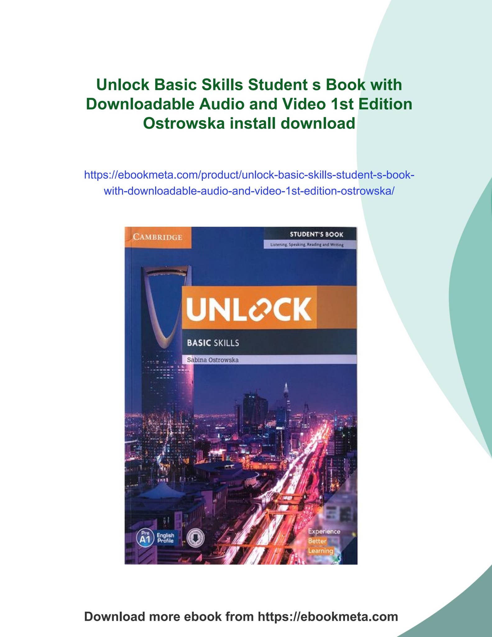 Unlock basic skills student s book with downloadable audio and video 1st edition ostrowska ...