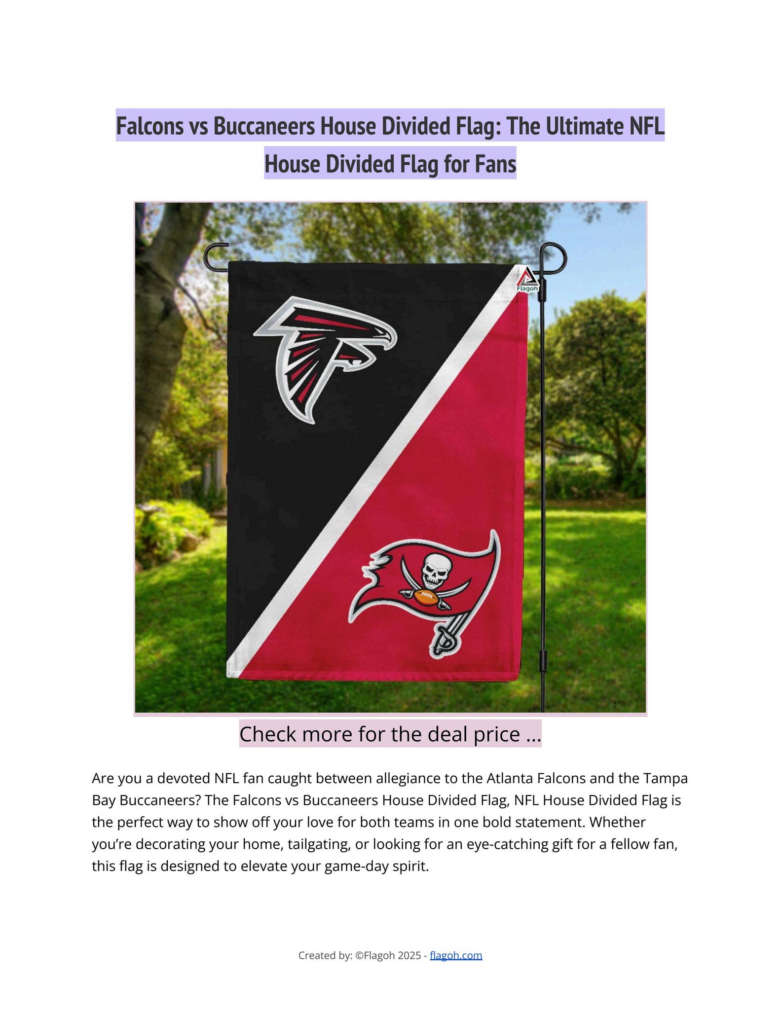 Falcons vs Buccaneers House Divided Flag: The Ultimate NFL House ...