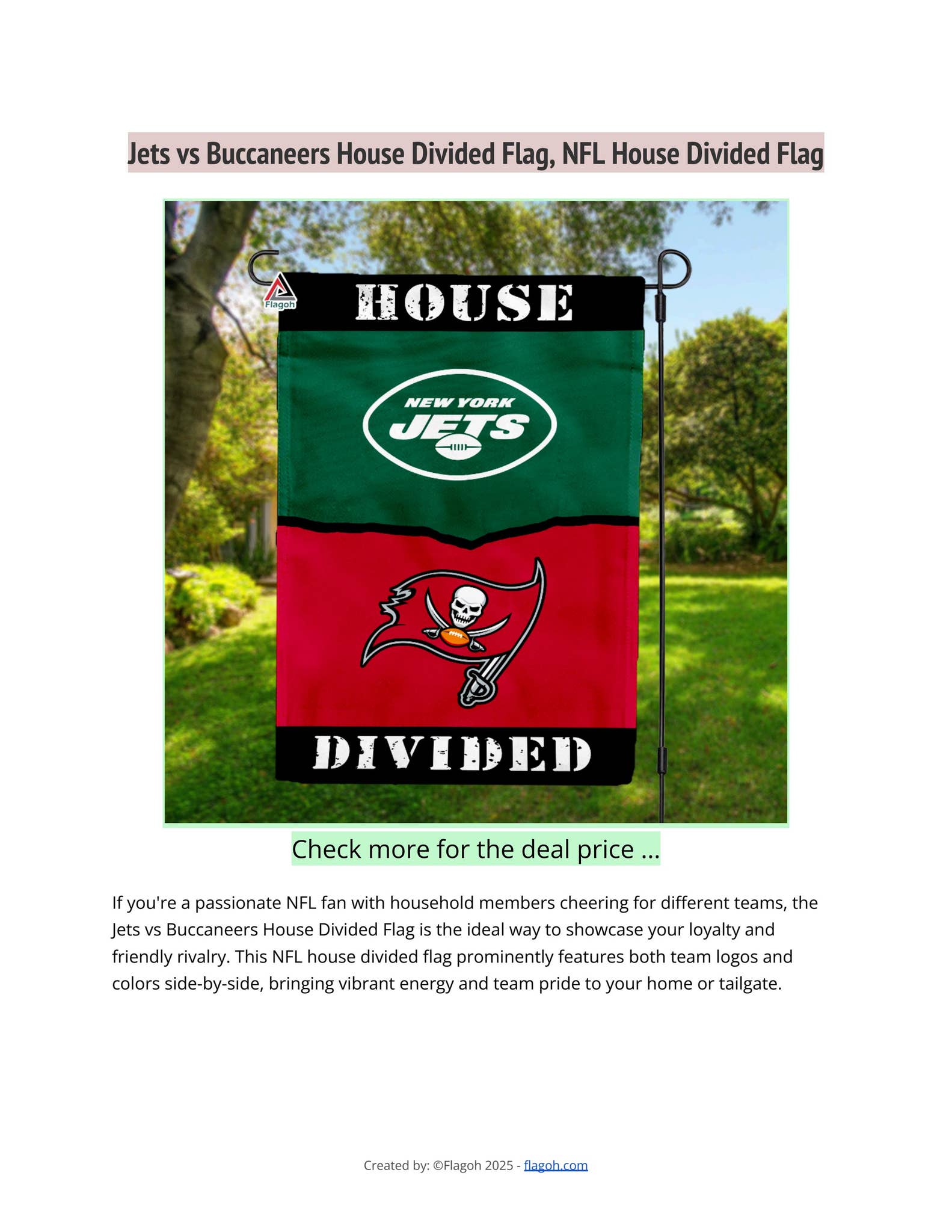 Jets vs Buccaneers House Divided Flag - The Ultimate NFL House Divided ...