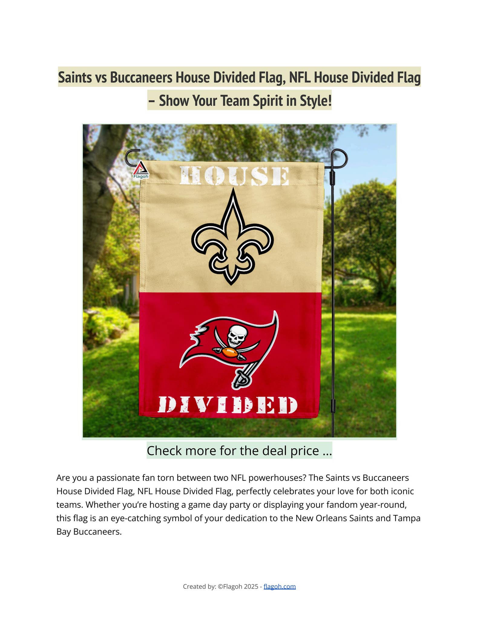Saints vs Buccaneers House Divided Flag, NFL House Divided Flag – Show ...
