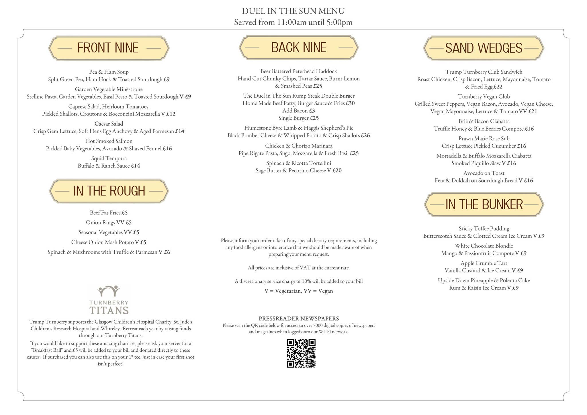 Duel In The Sun Lunch Menu by Trump Turnberry - Issuu