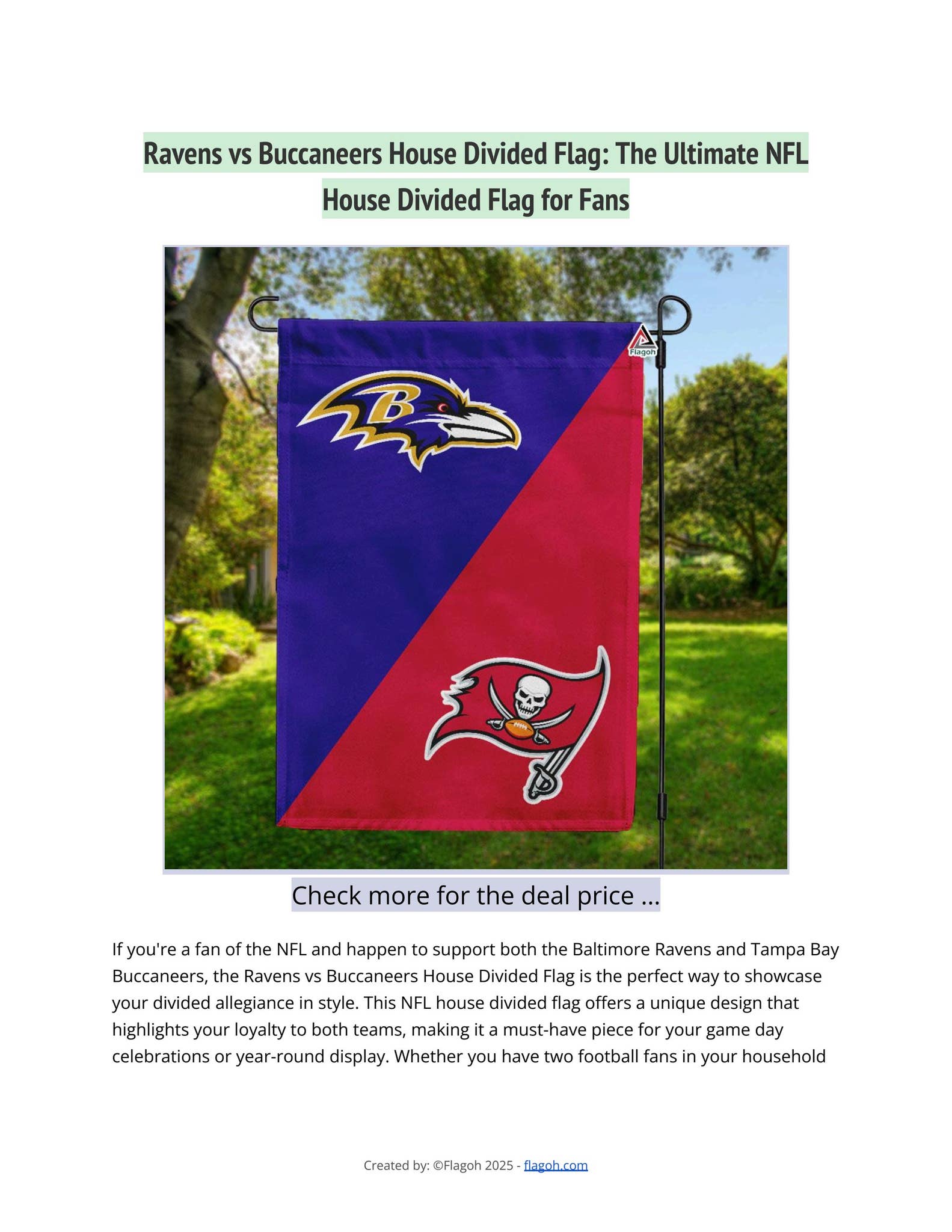 Ravens vs Buccaneers House Divided Flag: The Ultimate NFL House Divided ...